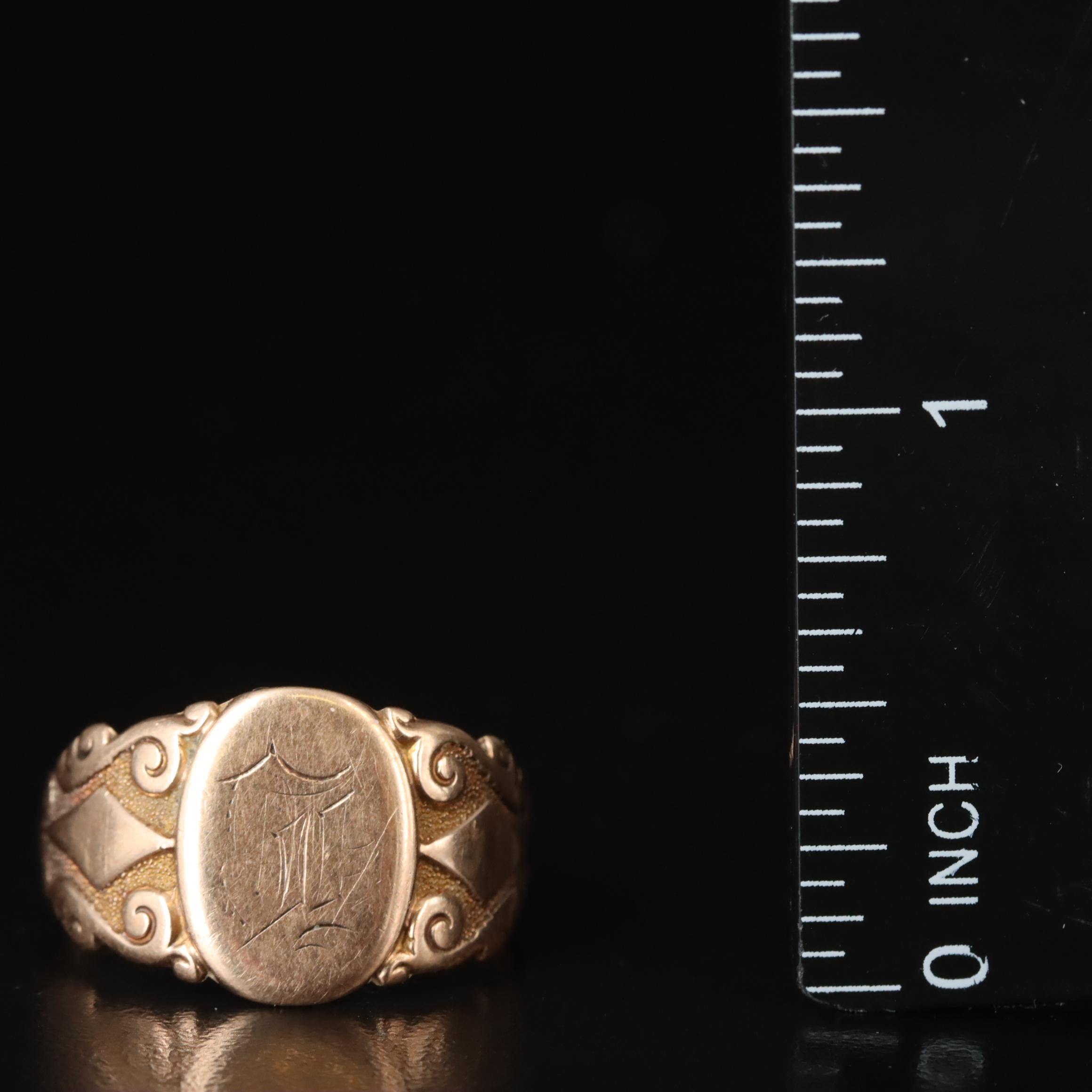 Victorian Ostby & Barton 10K Monogrammed Ring | EBTH