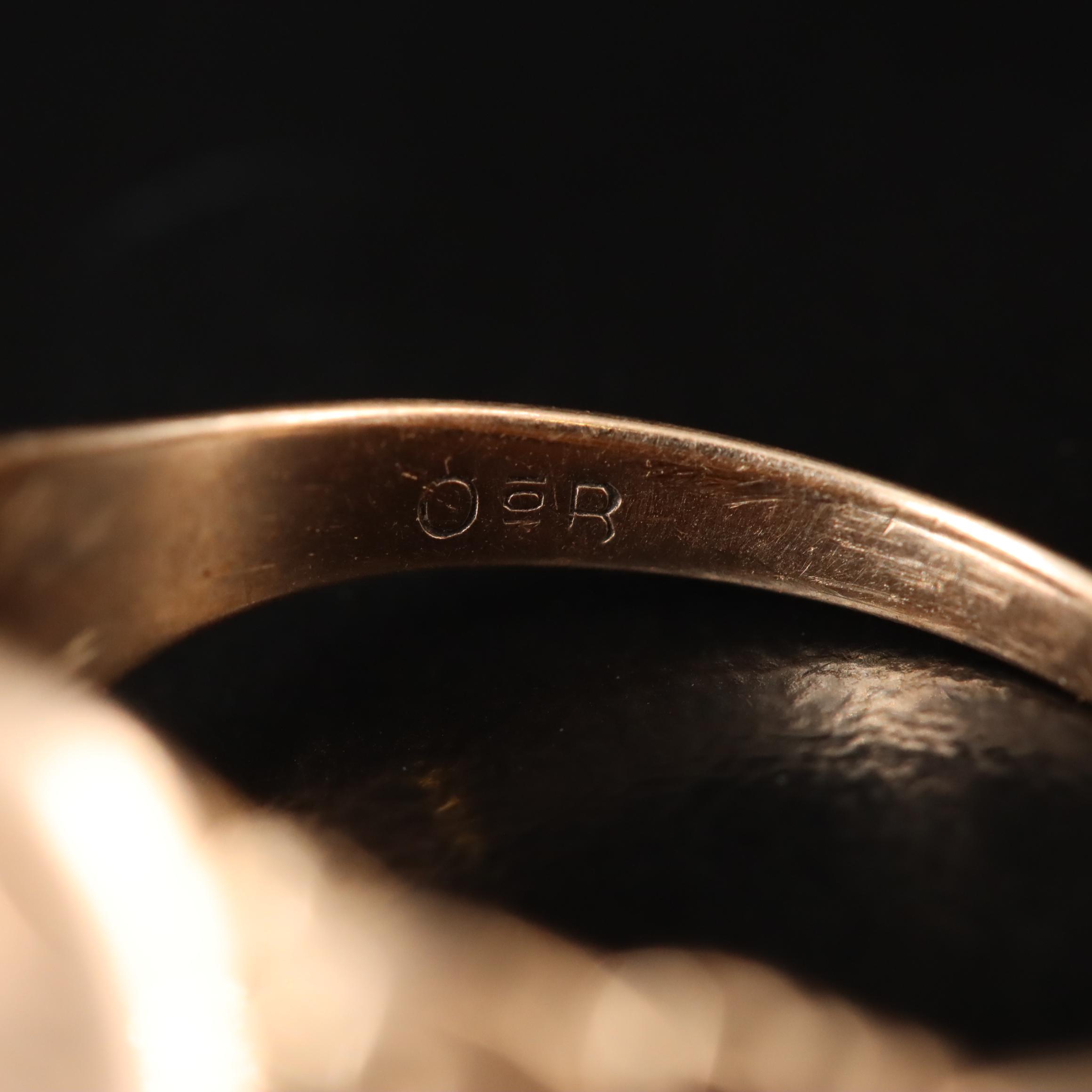 Victorian Ostby & Barton 10K Monogrammed Ring | EBTH
