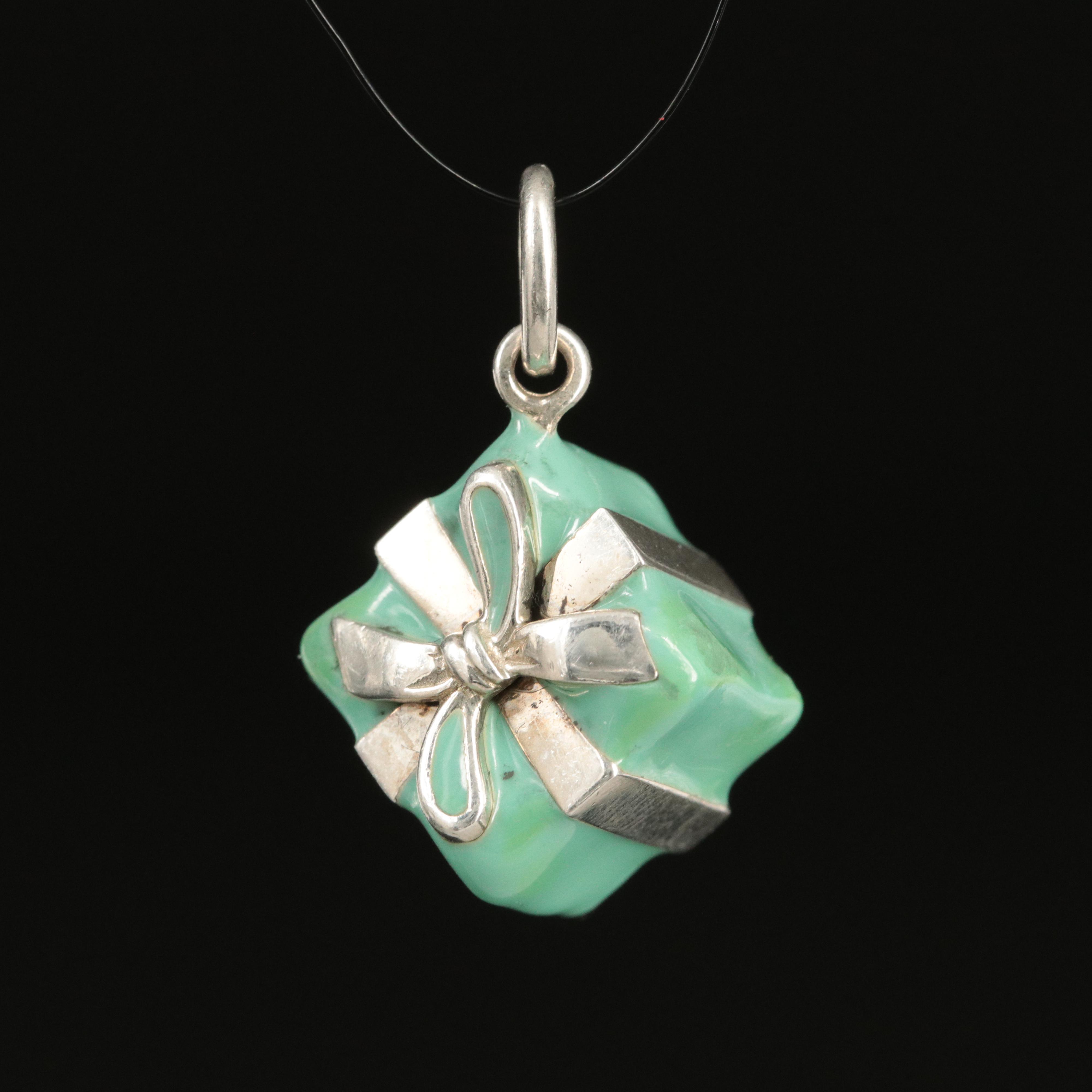 Tiffany & Co. Sterling Tiffany Blue Enamel Gift Box Charm | Everything ...
