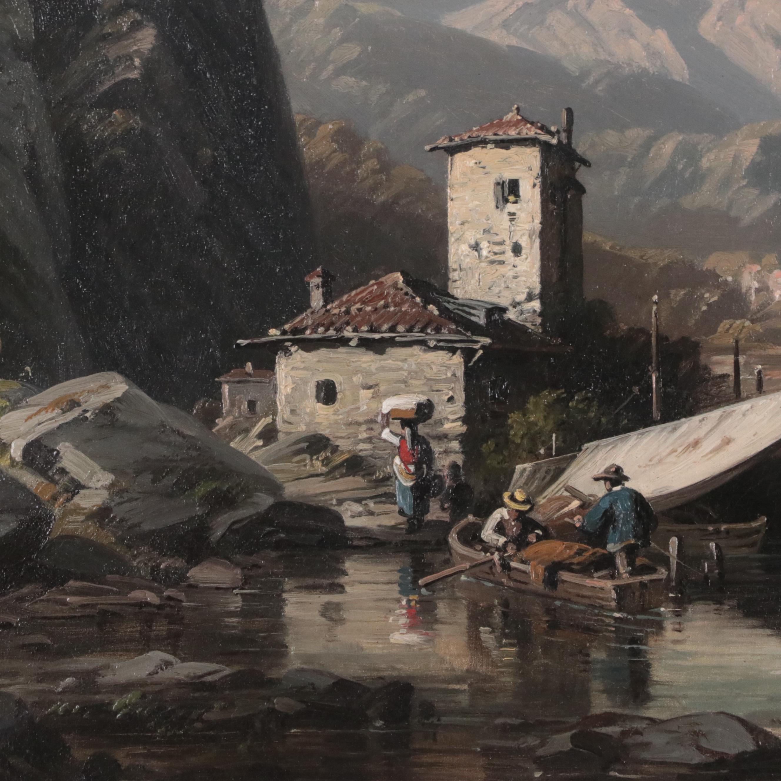 August Seidel Landscape Oil Painting, Northern Italy, 19th Century | EBTH