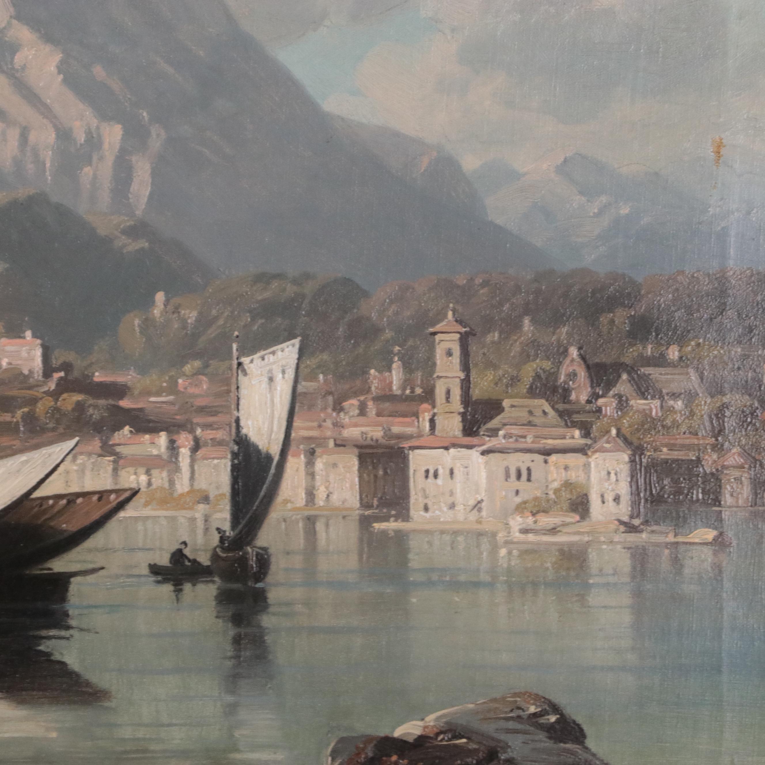 August Seidel Landscape Oil Painting, Northern Italy, 19th Century | EBTH