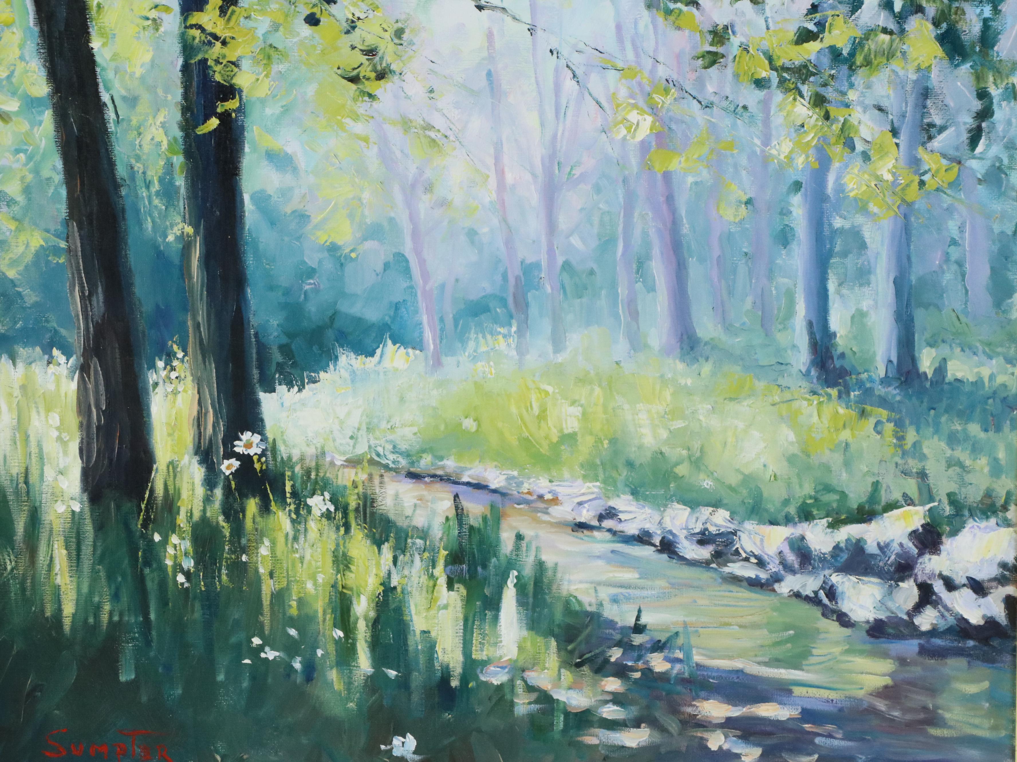 Sumpter Oil Painting of a Landscape with a Stream | EBTH
