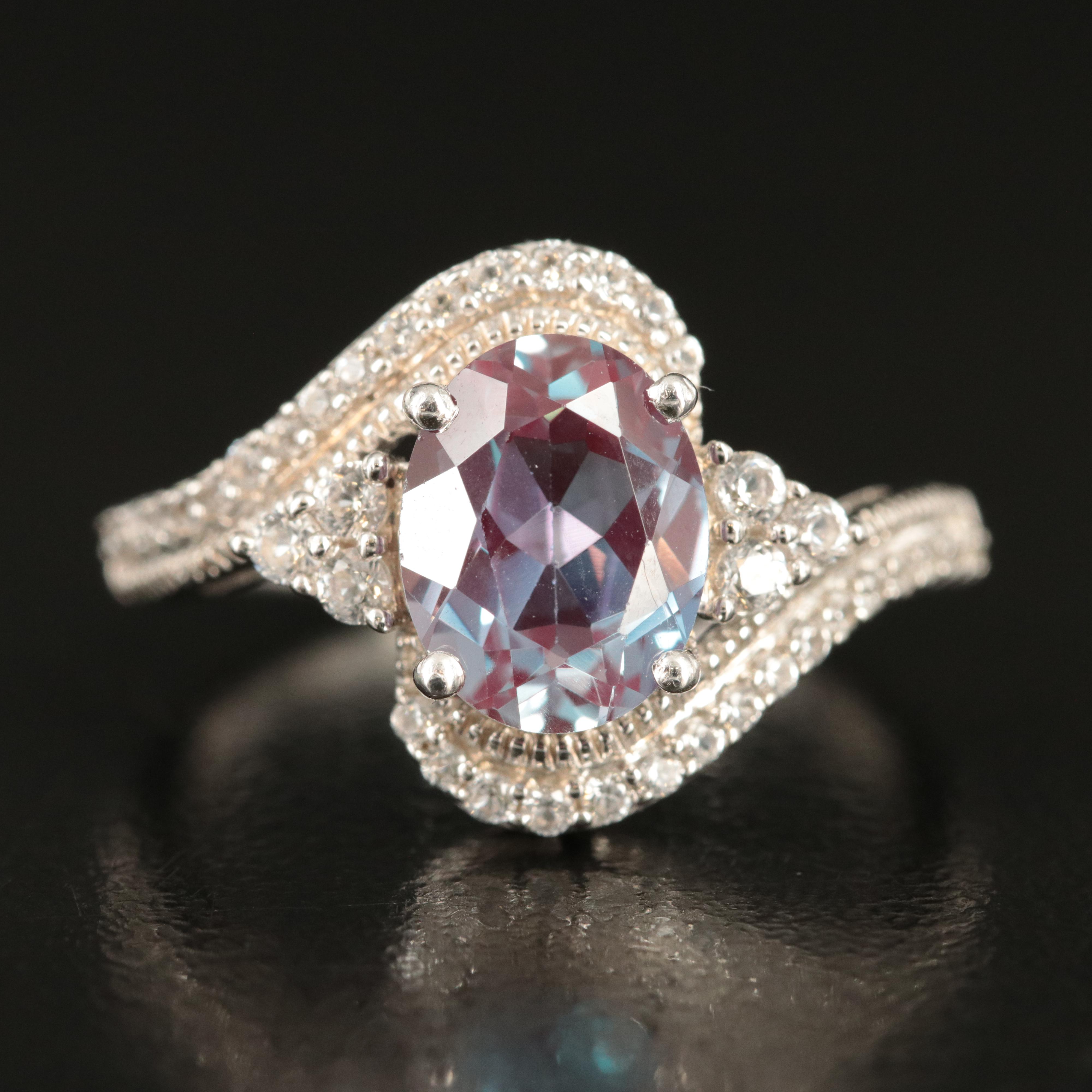 Sterling Color Change and White Sapphire Ring | EBTH