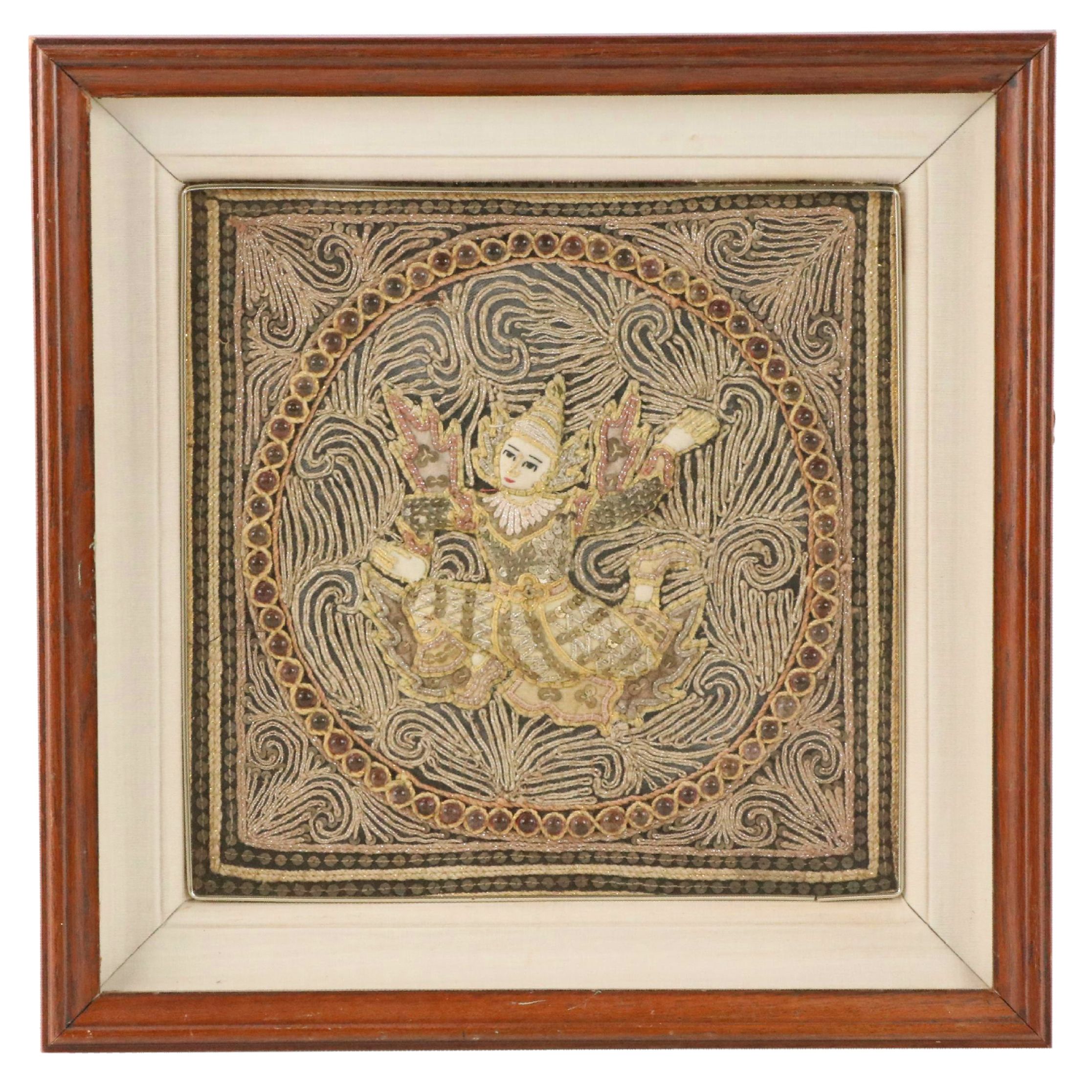 Burmese Handmade Figural Kalaga Framed Wall Hanging | EBTH