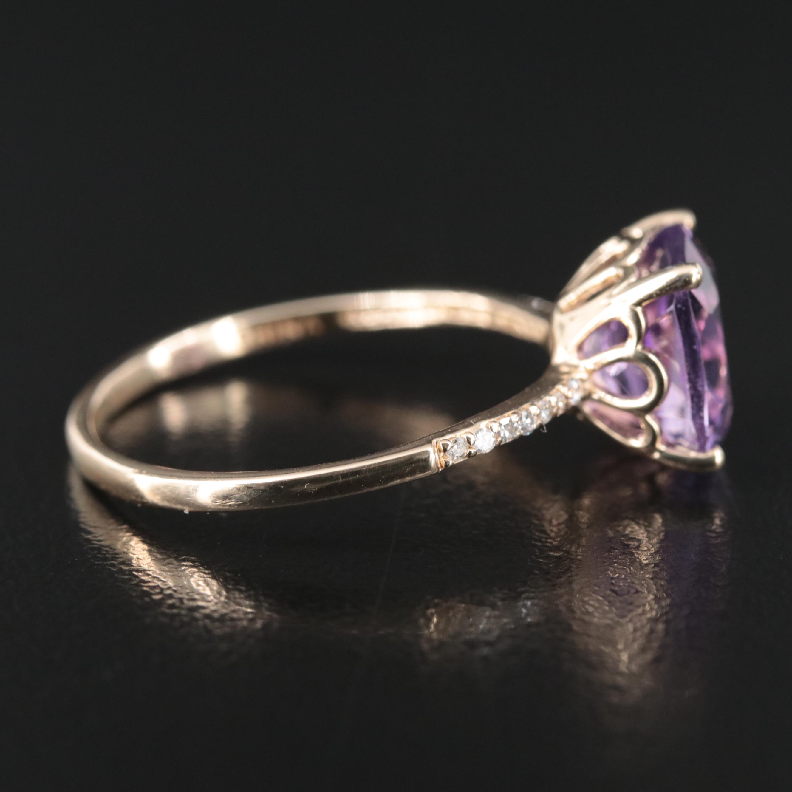 14K Amethyst and Diamond Ring | EBTH