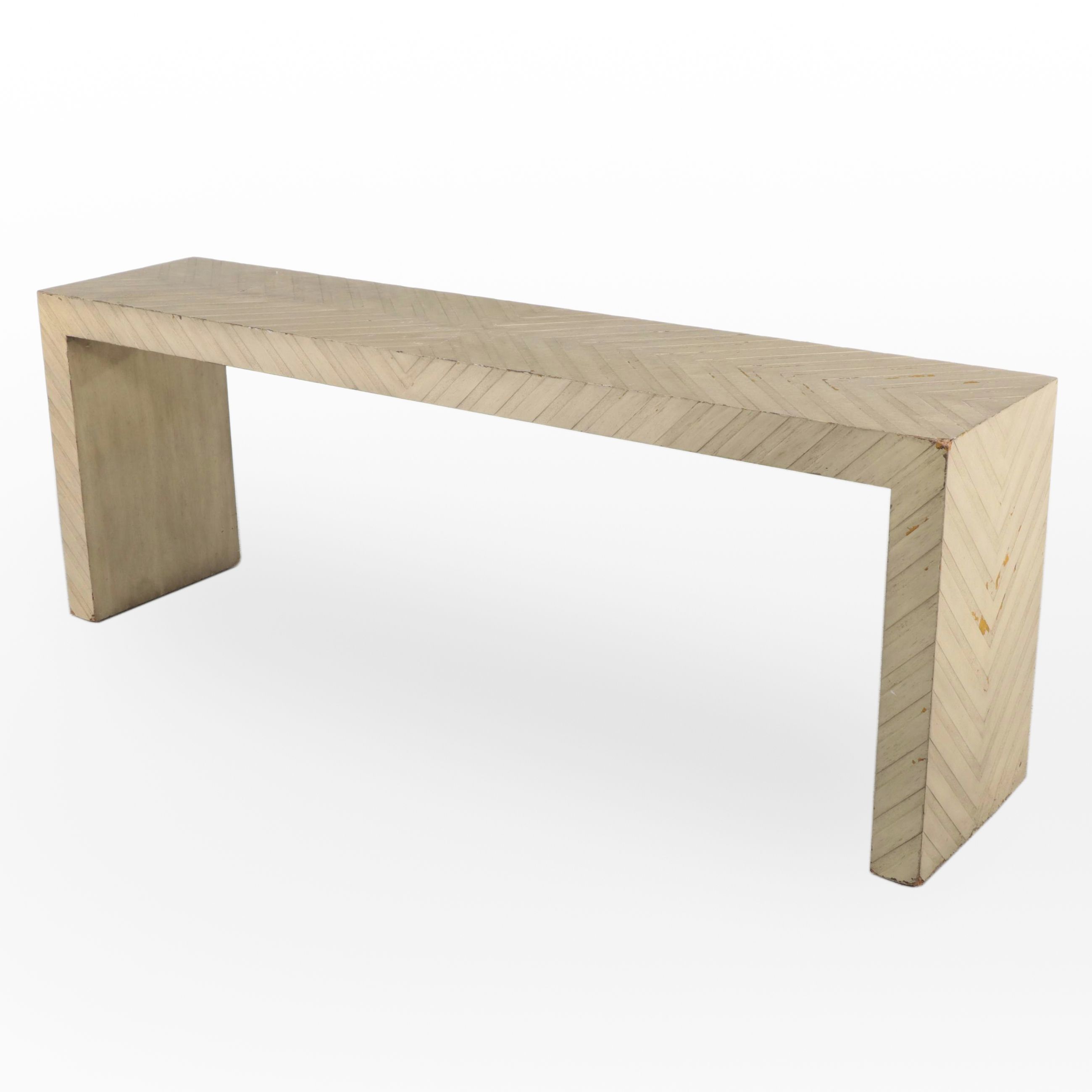 Contemporary Off-White-Painted Parson's Style Console Table | EBTH