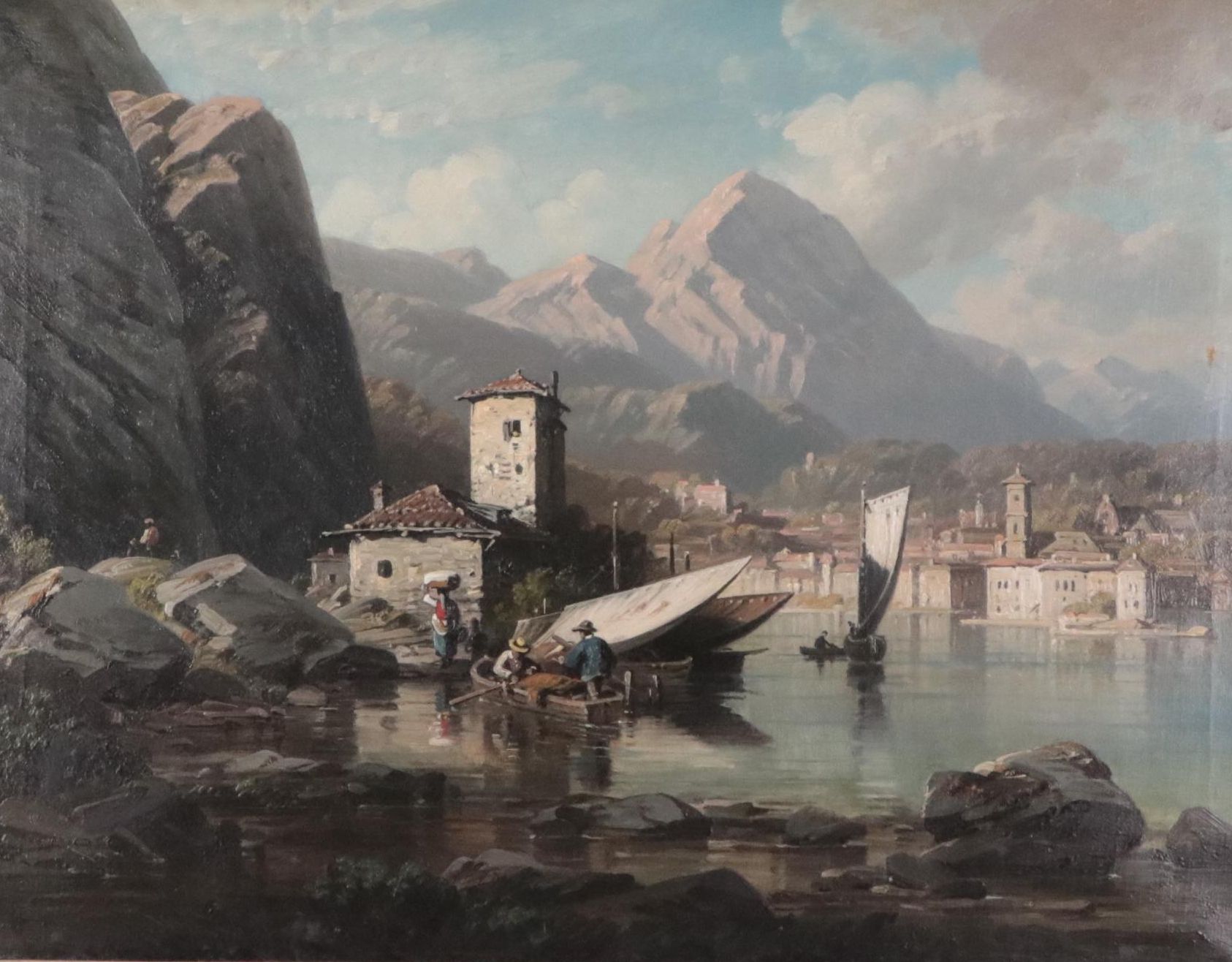 August Seidel Landscape Oil Painting, Northern Italy, 19th Century | EBTH