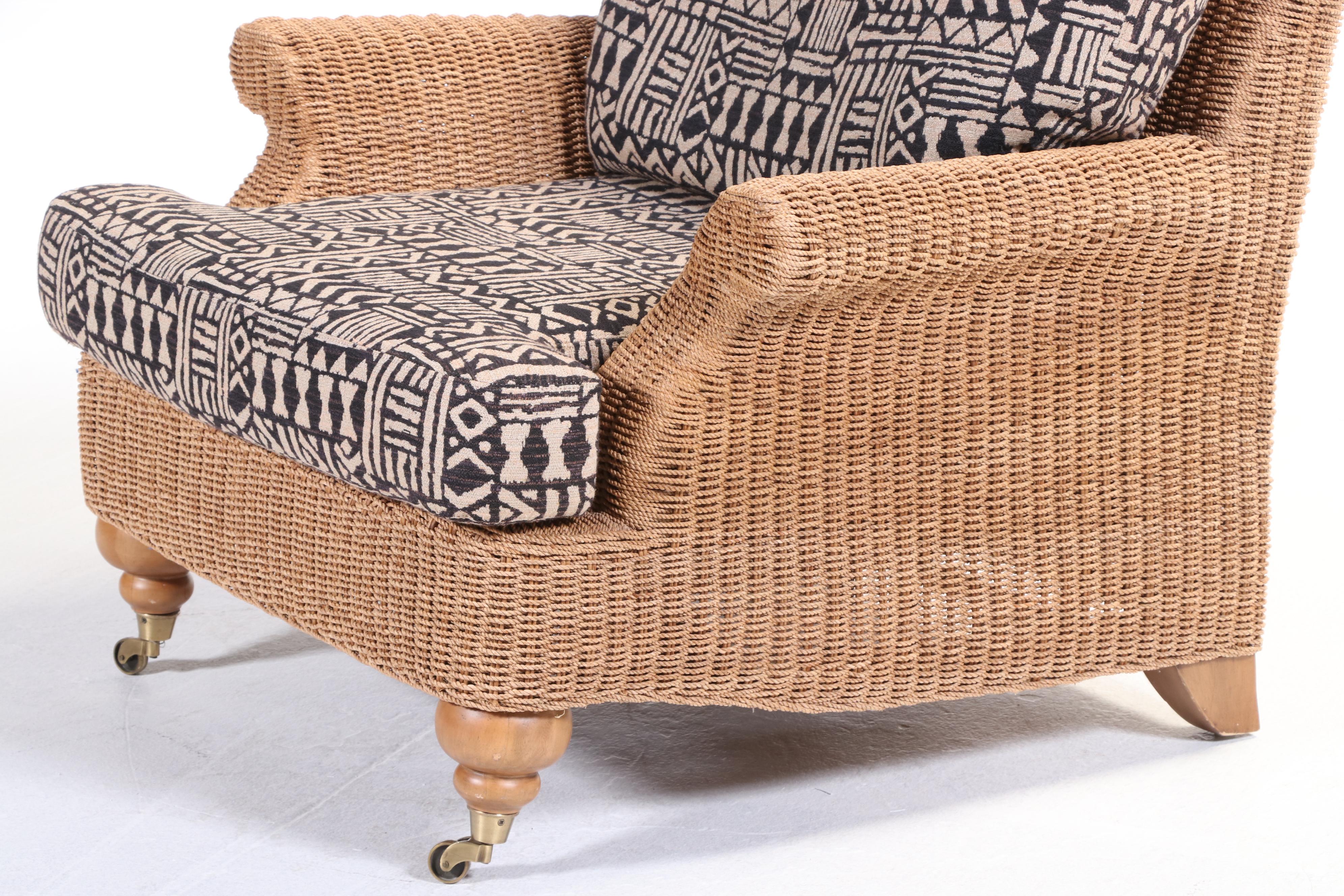 Henry Link Wicker, Rattan, and Hardwood Easy Armchair | EBTH