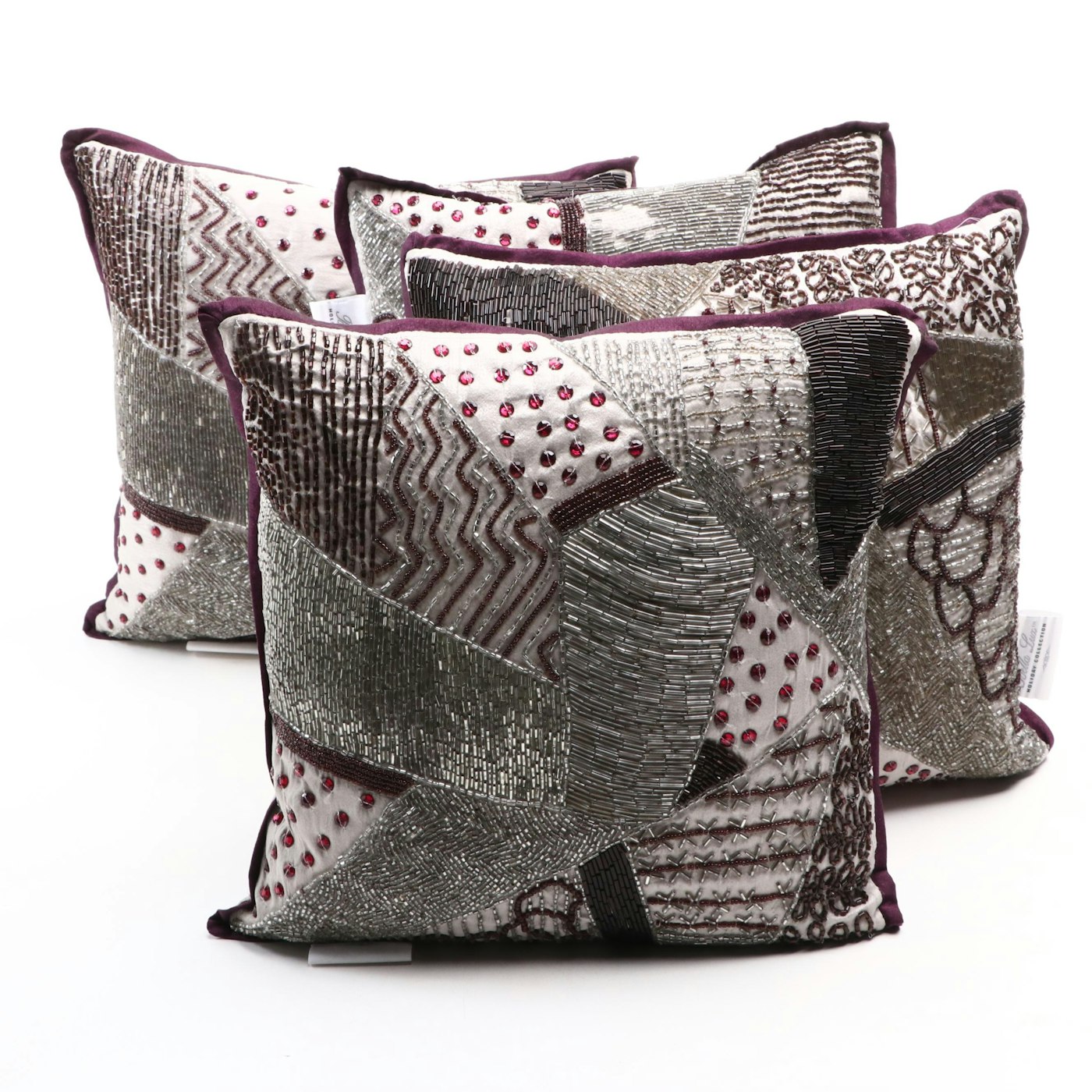Bella Lux Holiday Collection Bead Embellished Throw Pillows Ebth