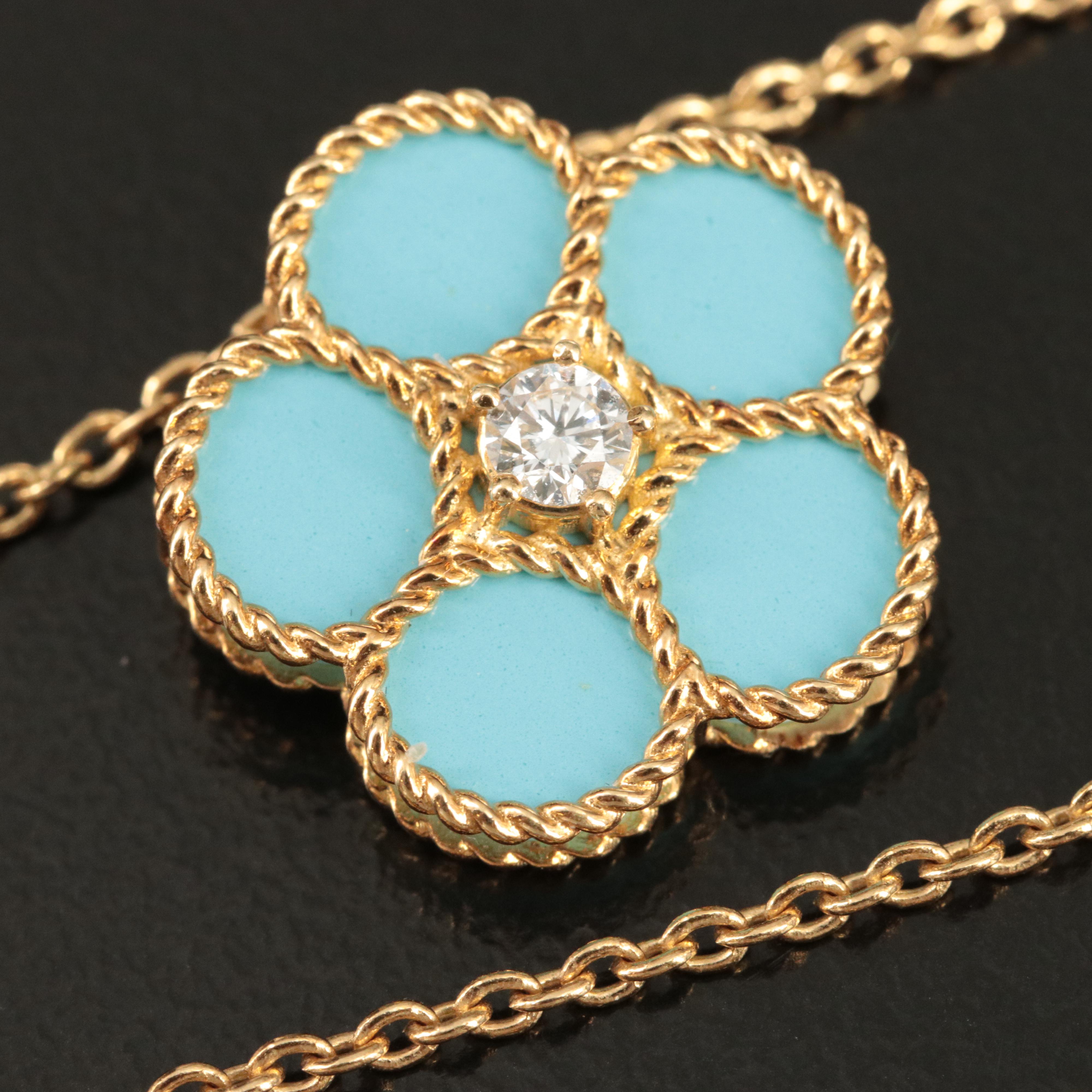 Roberto Coin 'Daisy' 18K Turquoise and Diamond Necklace | Everything ...