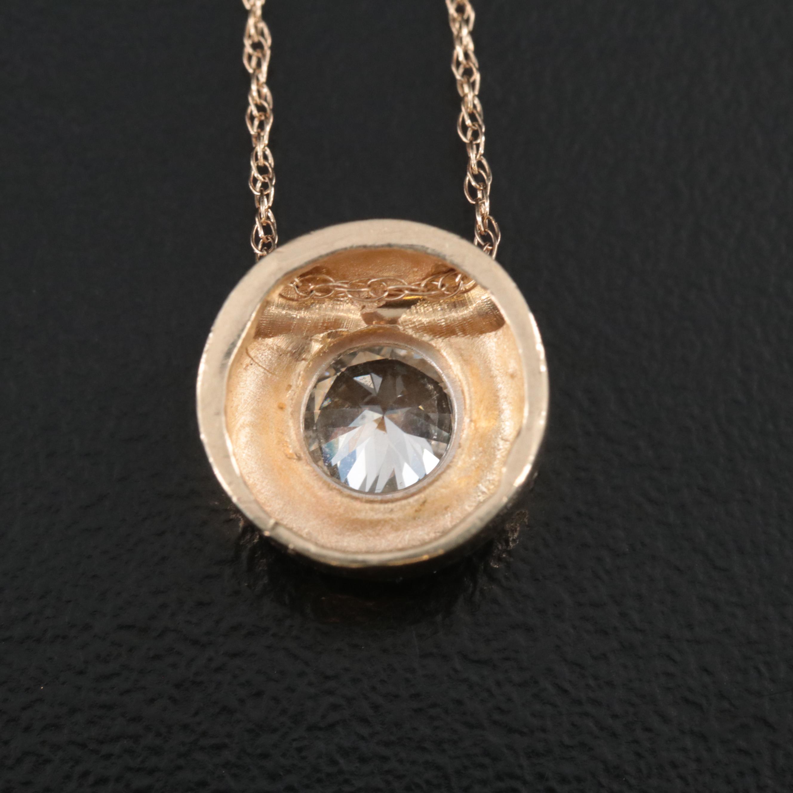 14K 0.70 CTW Diamond Pendant on 10K Chain | EBTH