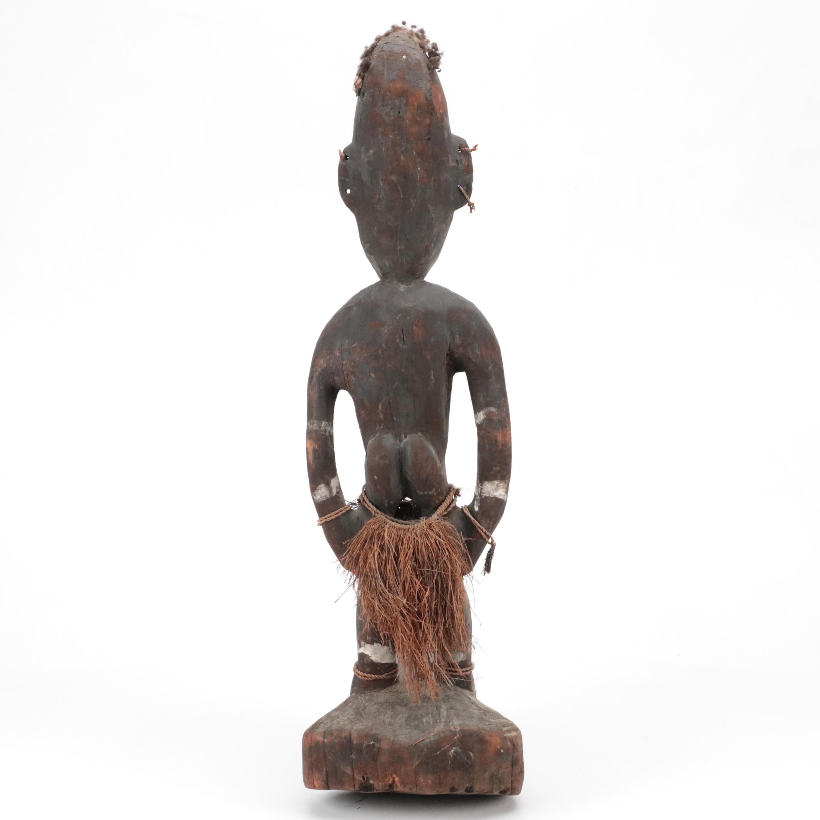 New Guinea Polychrome Carved Wood Ancestral Figure | Everything But The ...