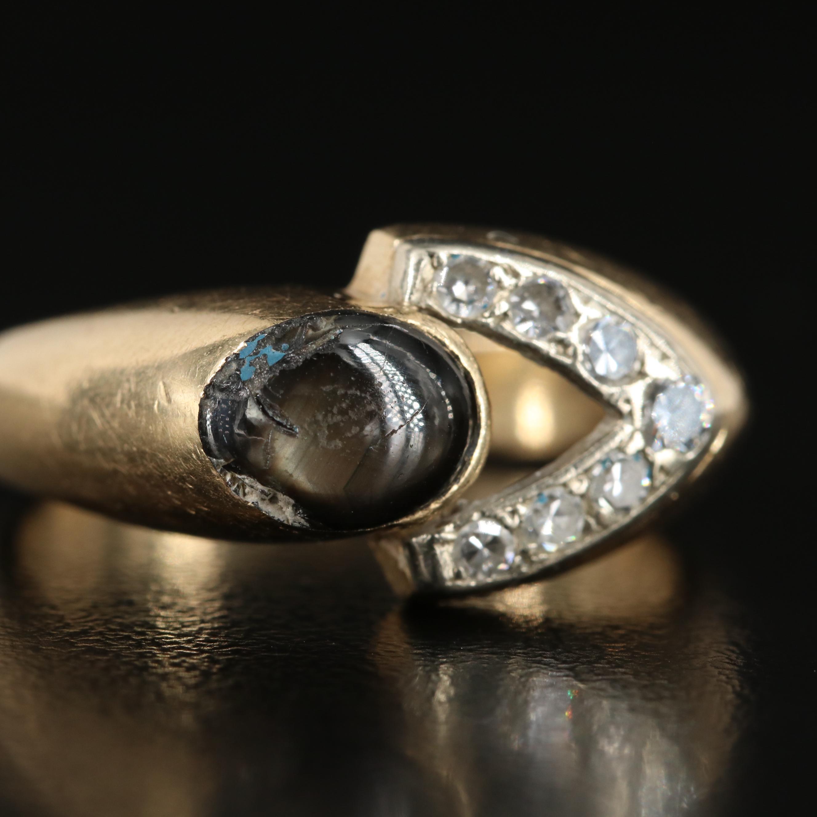 14K Star Sapphire and Diamond Ring | EBTH