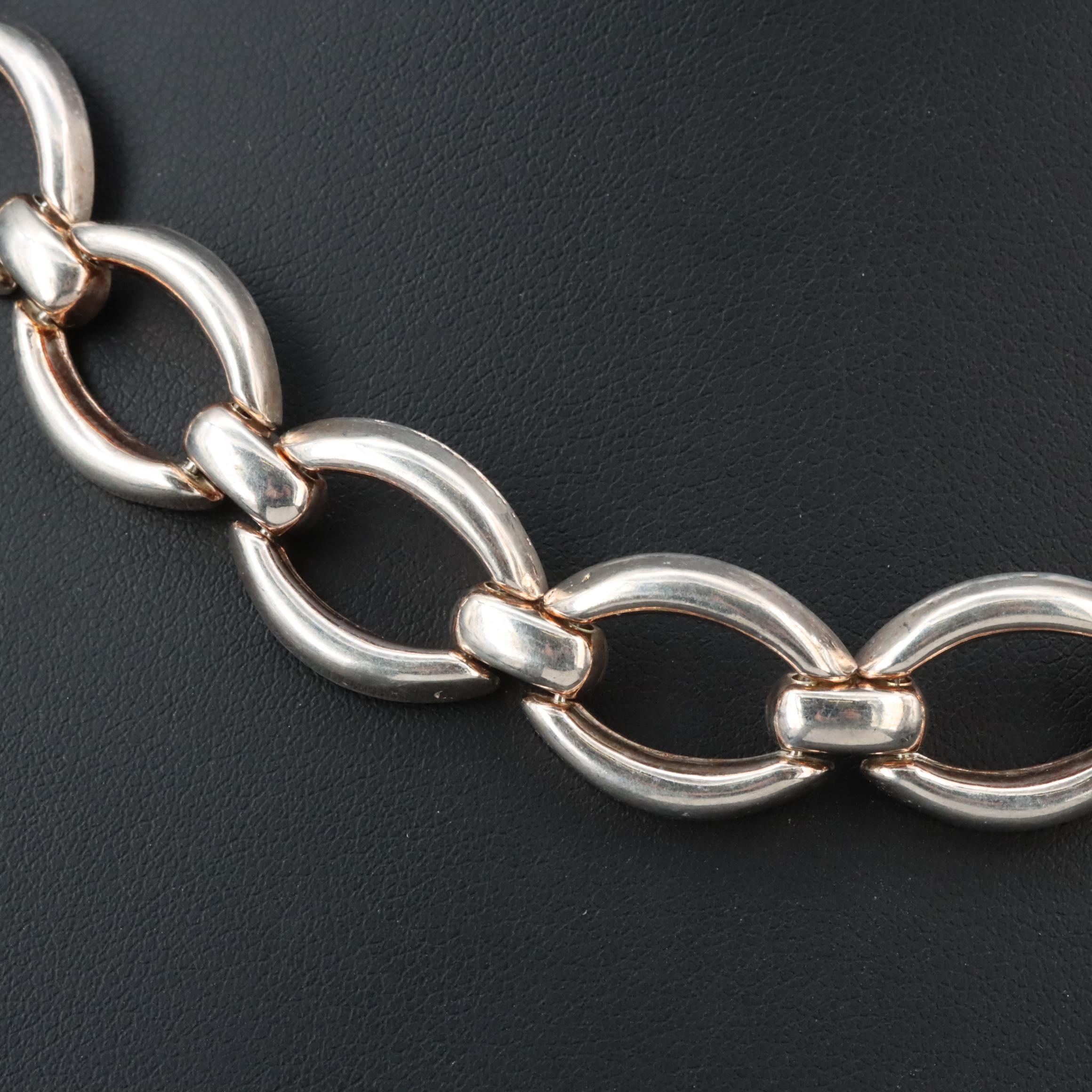 Italian Sterling Oval Link Necklace | EBTH
