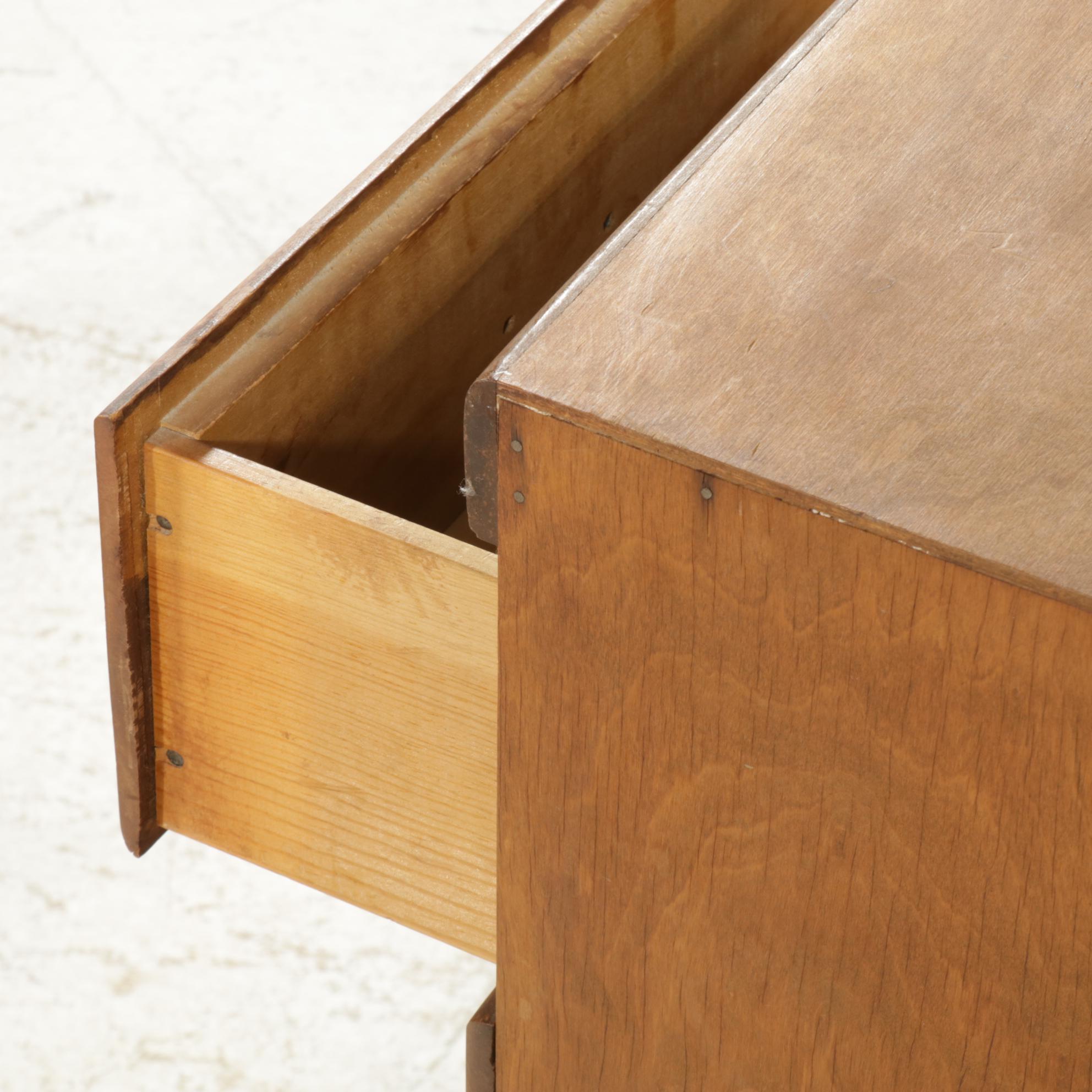 Campaign Style Five-Drawer Wooden Chest with Contemporary One-Drawer ...