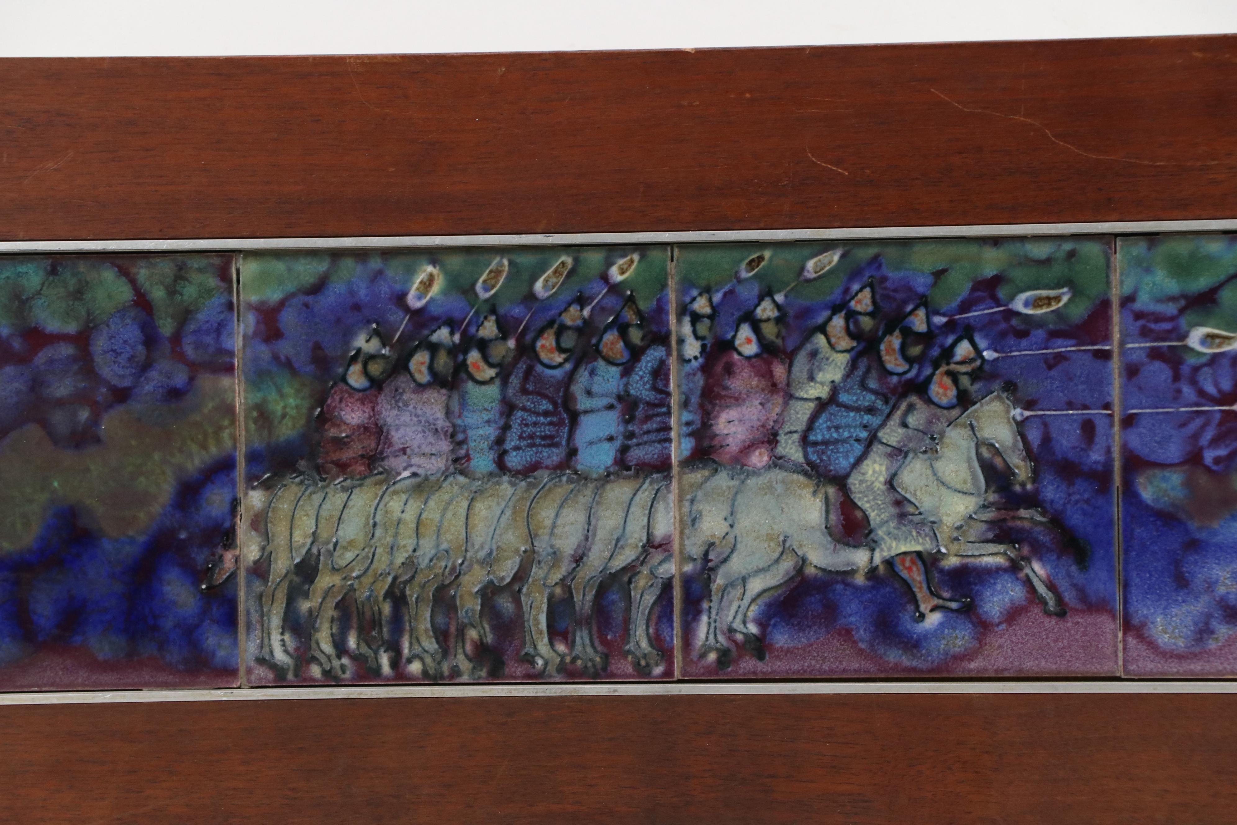 Framed Ceramic Tiles with Knights, Mid-20th Century | EBTH
