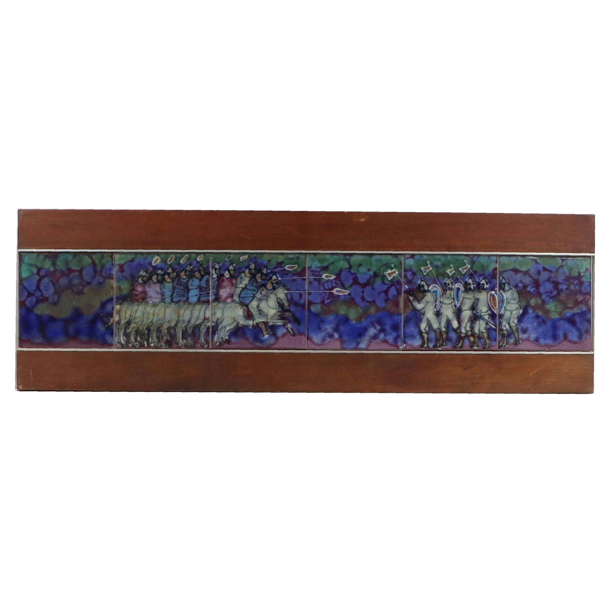 Framed Ceramic Tiles with Knights, Mid-20th Century | EBTH