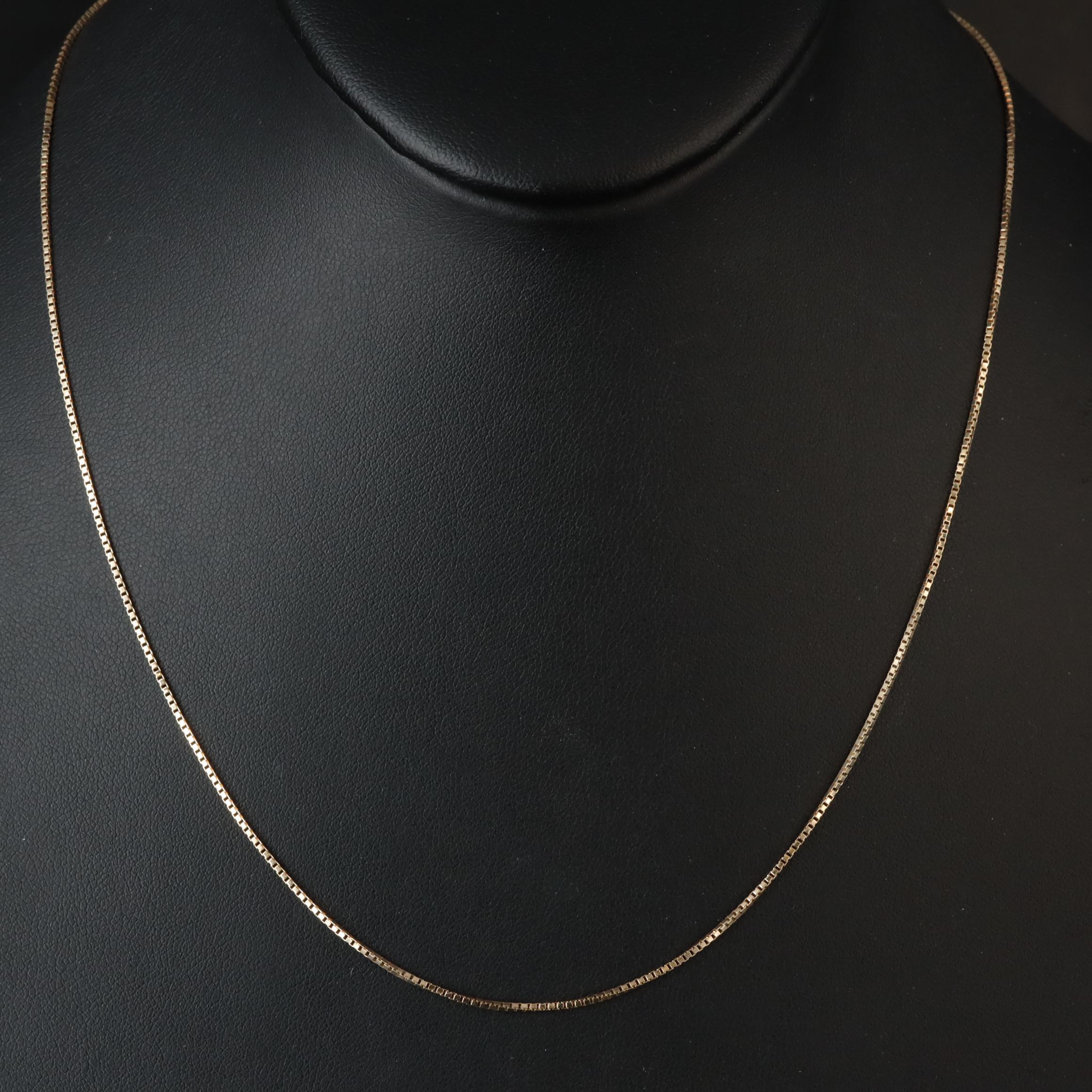 14K Box Chain Necklace | EBTH