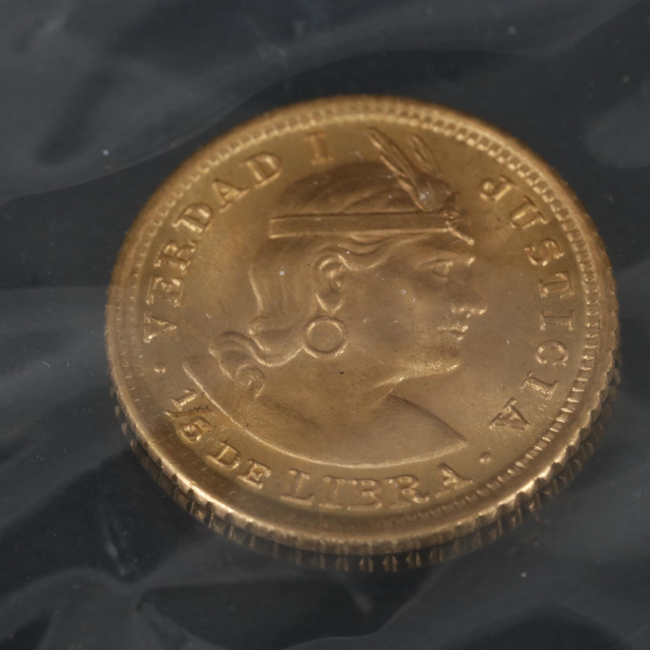 1965 Peru 1/5 Libra Gold Coin | EBTH