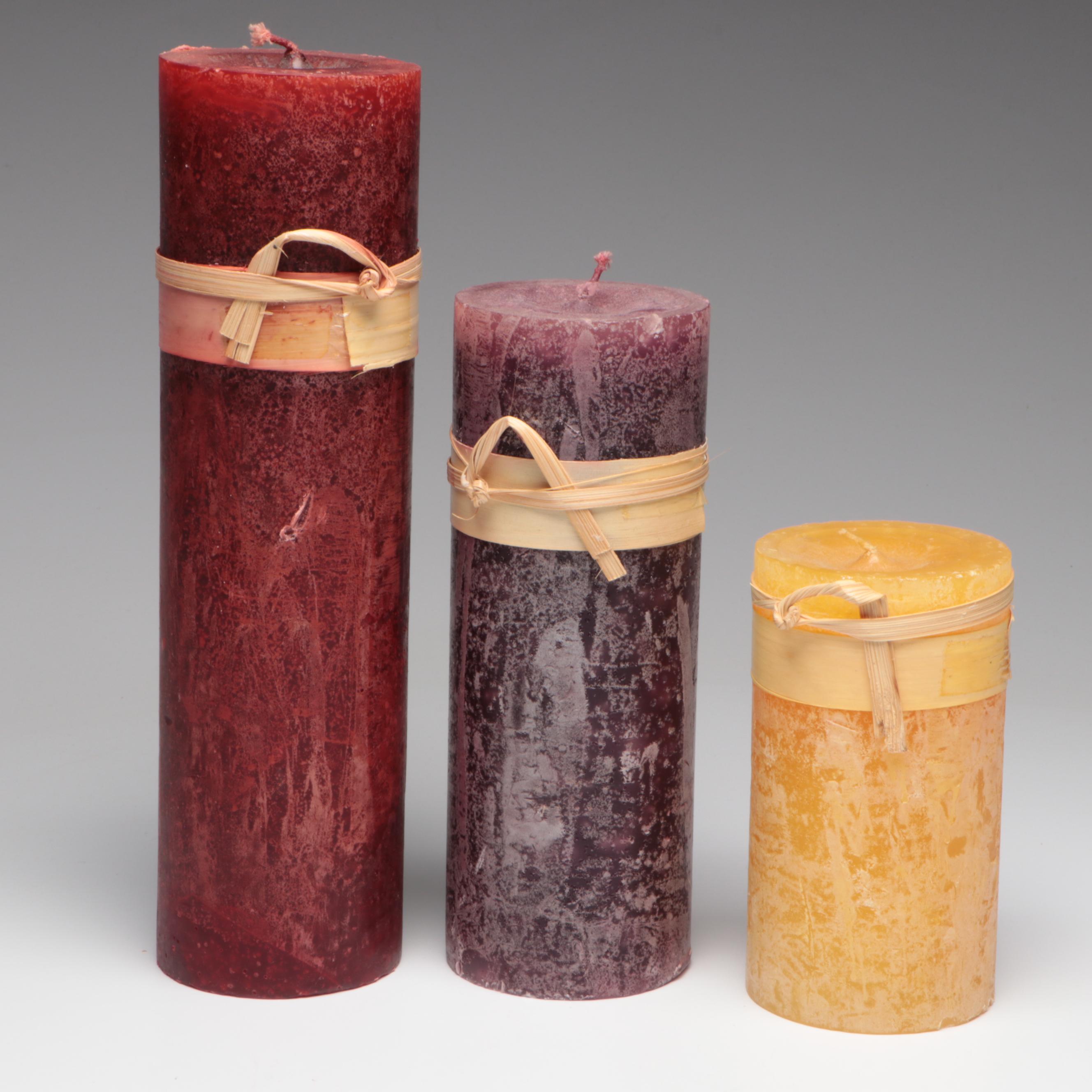 Cedar Creek and Other Pillar Candles with Rough Scallop Shells | EBTH