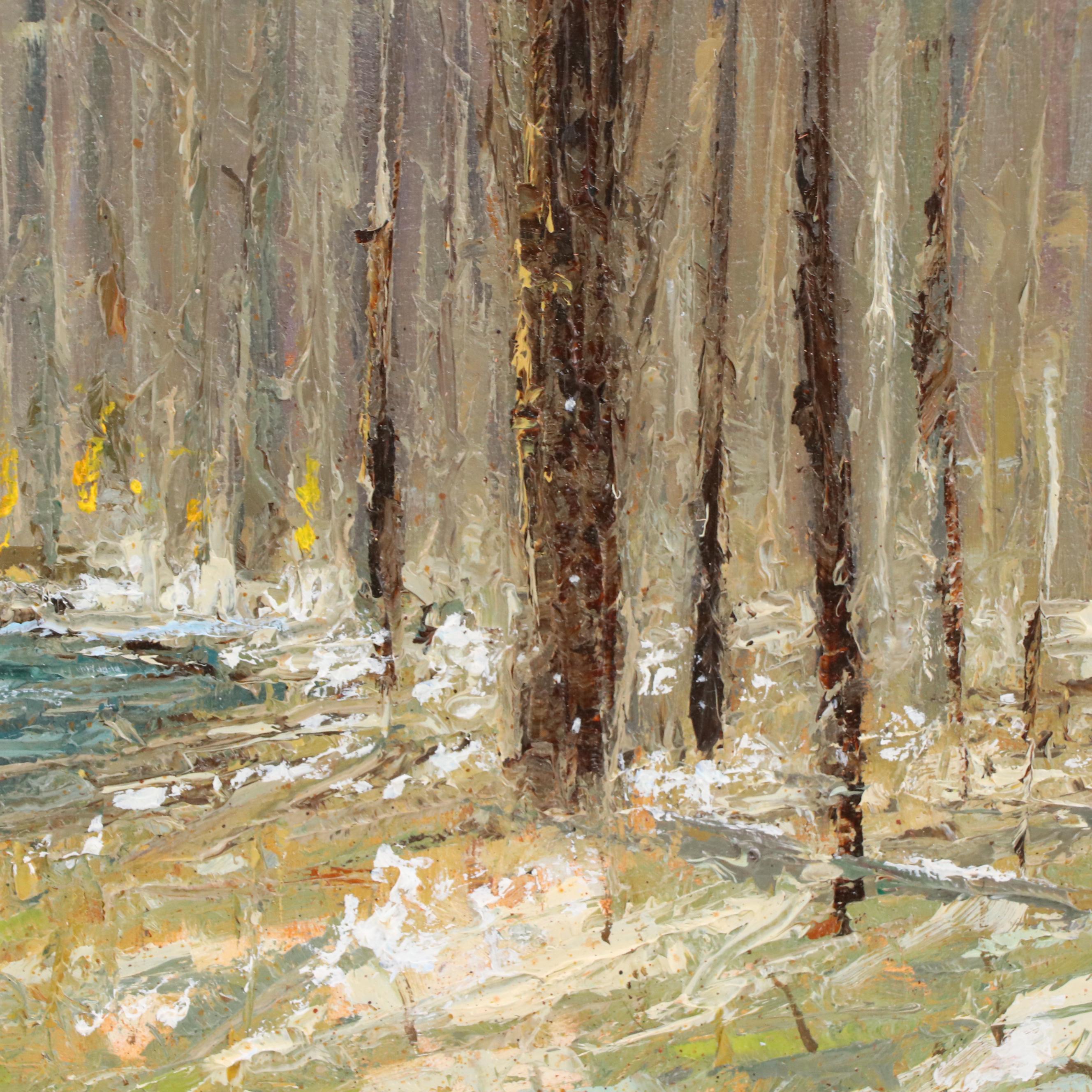 Stephen Hedgepeth Impasto Forest Landscape Oil Painting, 21st Century ...