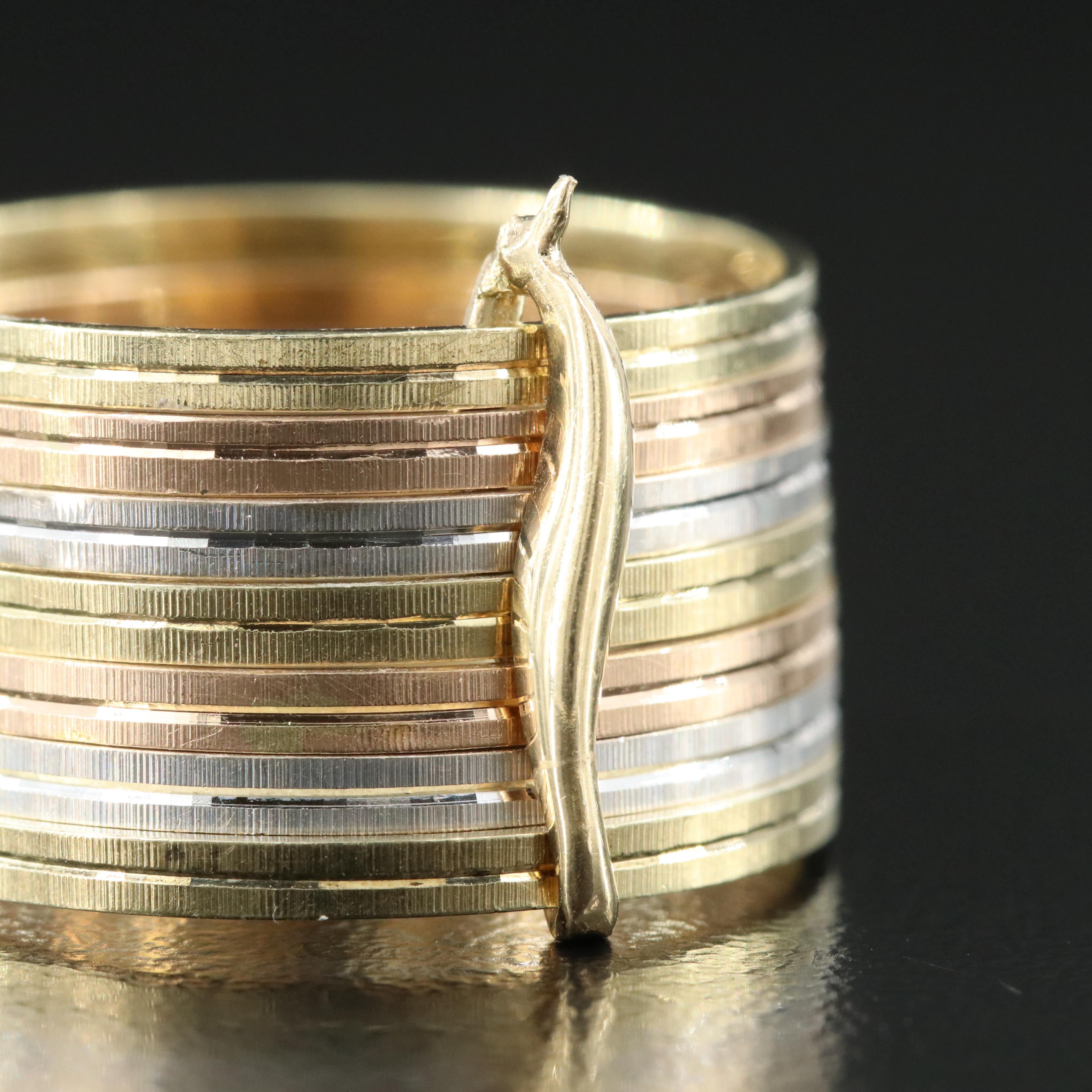 14K Tri Color Stacked Rings | EBTH