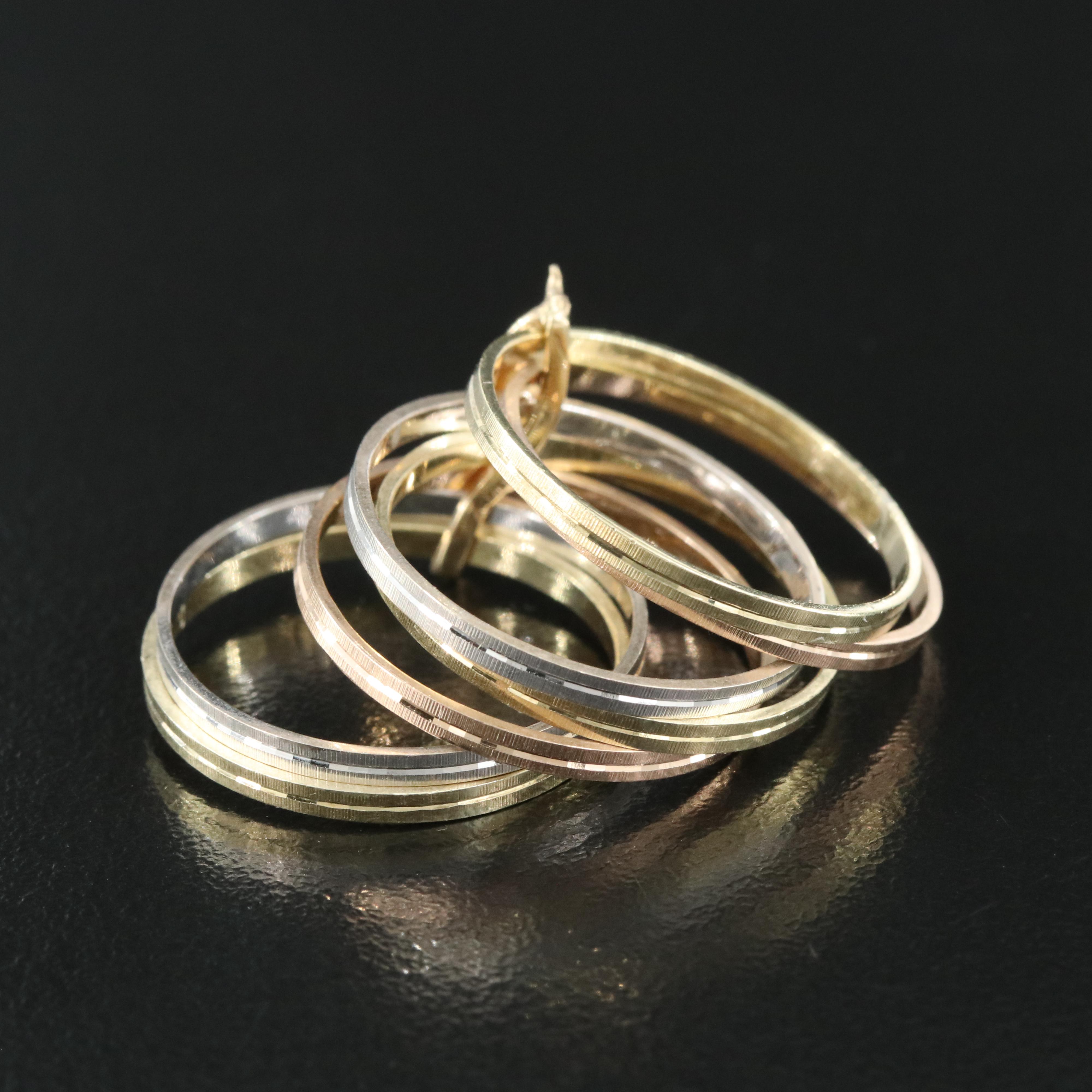 14K Tri Color Stacked Rings | EBTH
