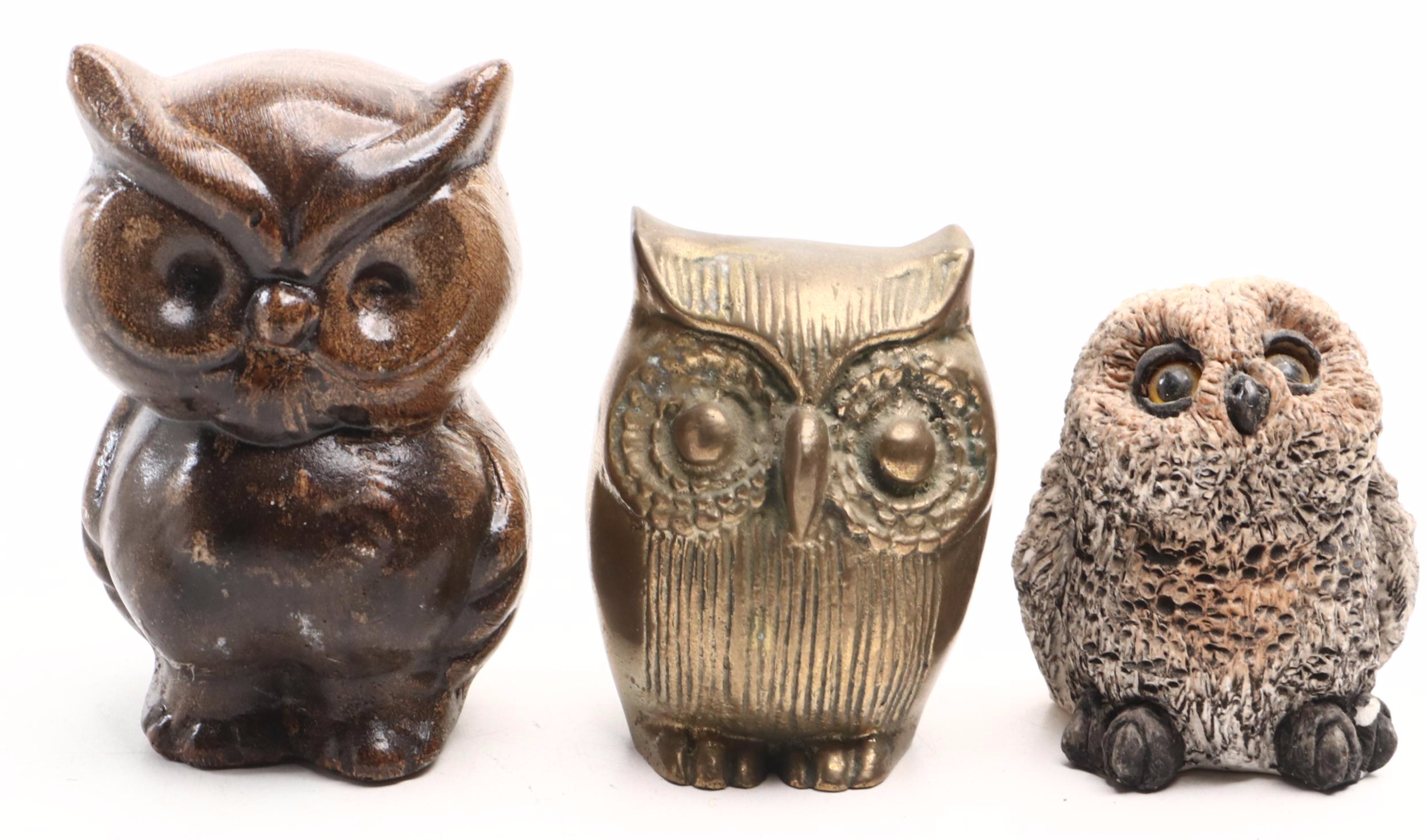Studio Art Pottery Owl Figurine with Other Owl Figurines | EBTH