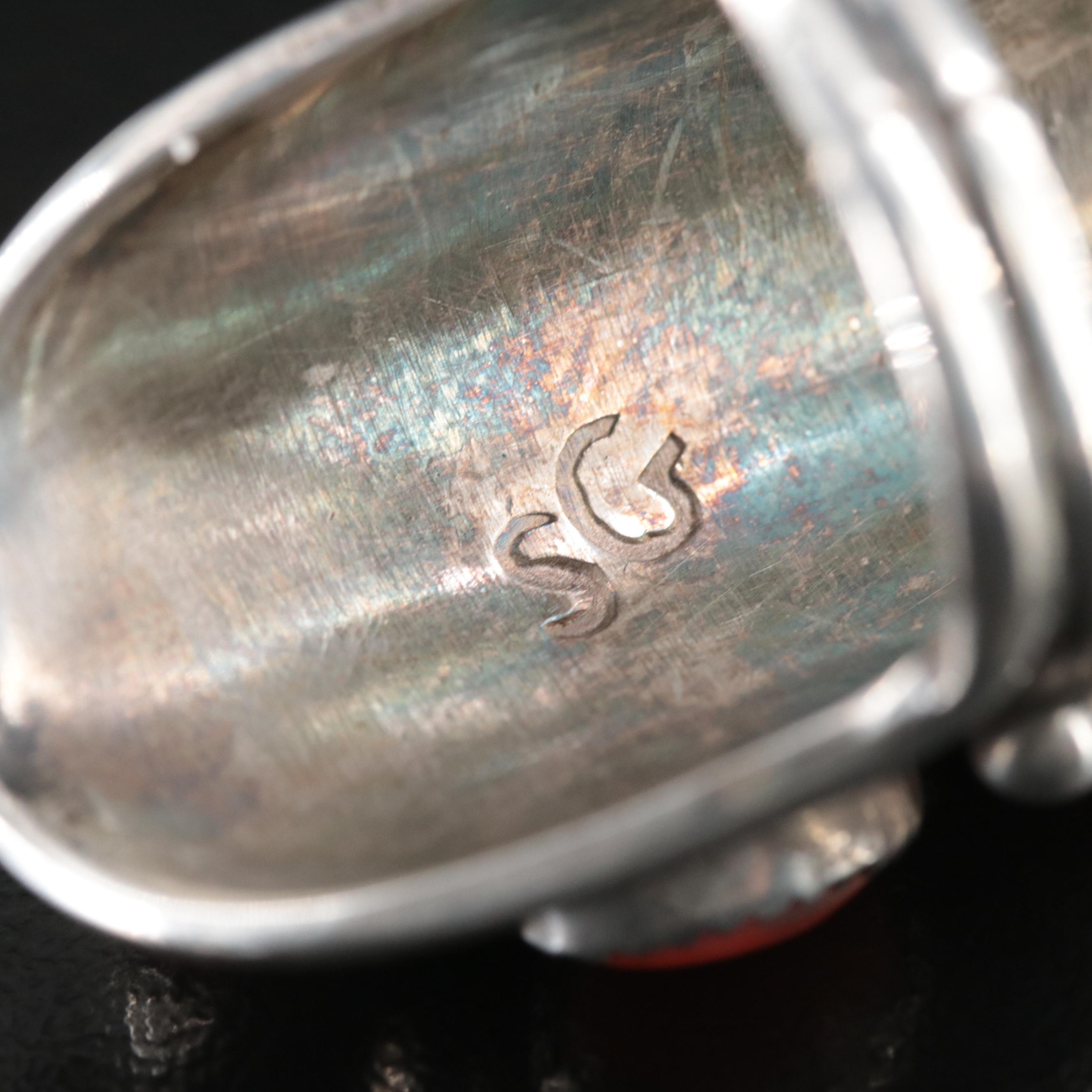 Artisan Signed Sterling Coral Ring | EBTH