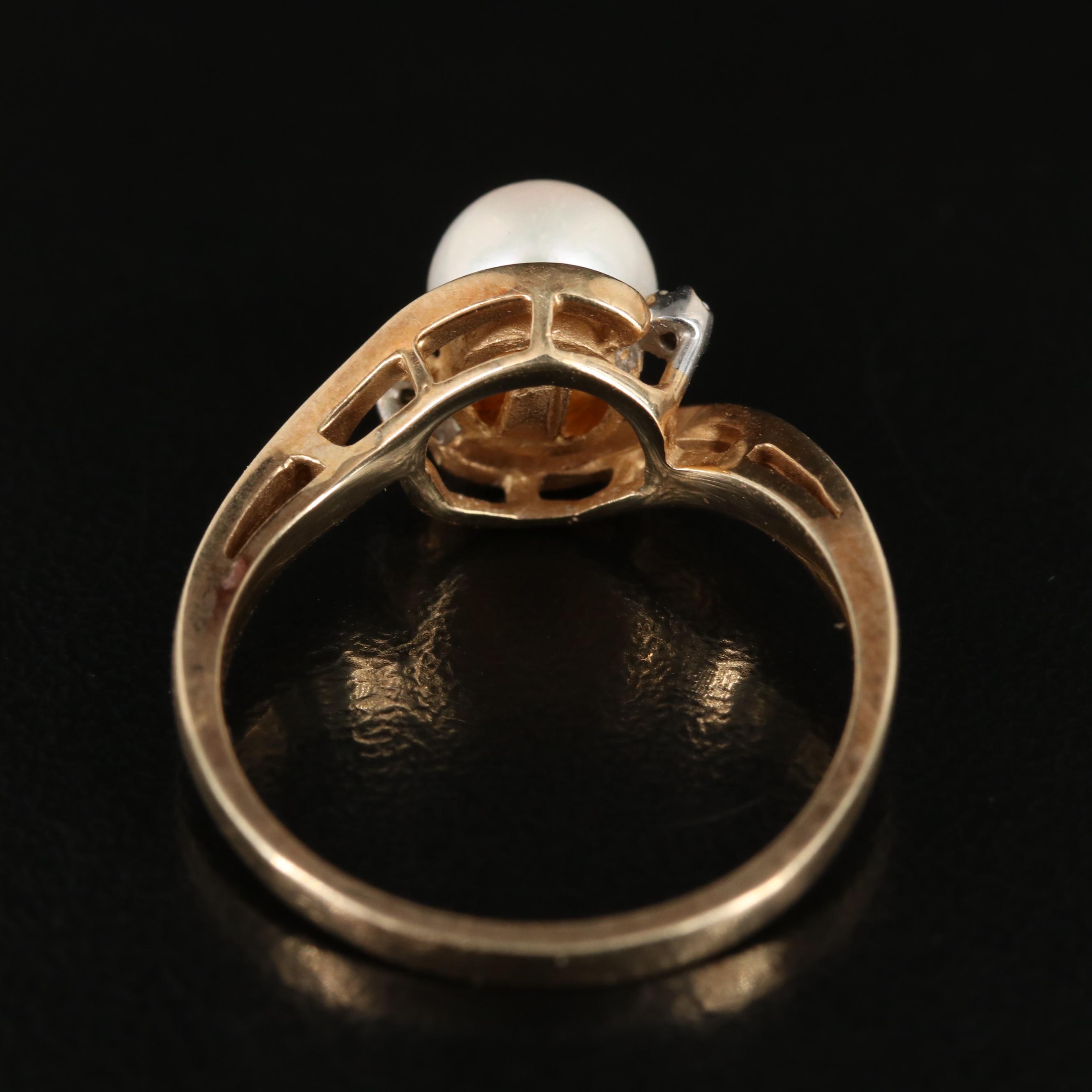10K Pearl and Diamond Ring | EBTH