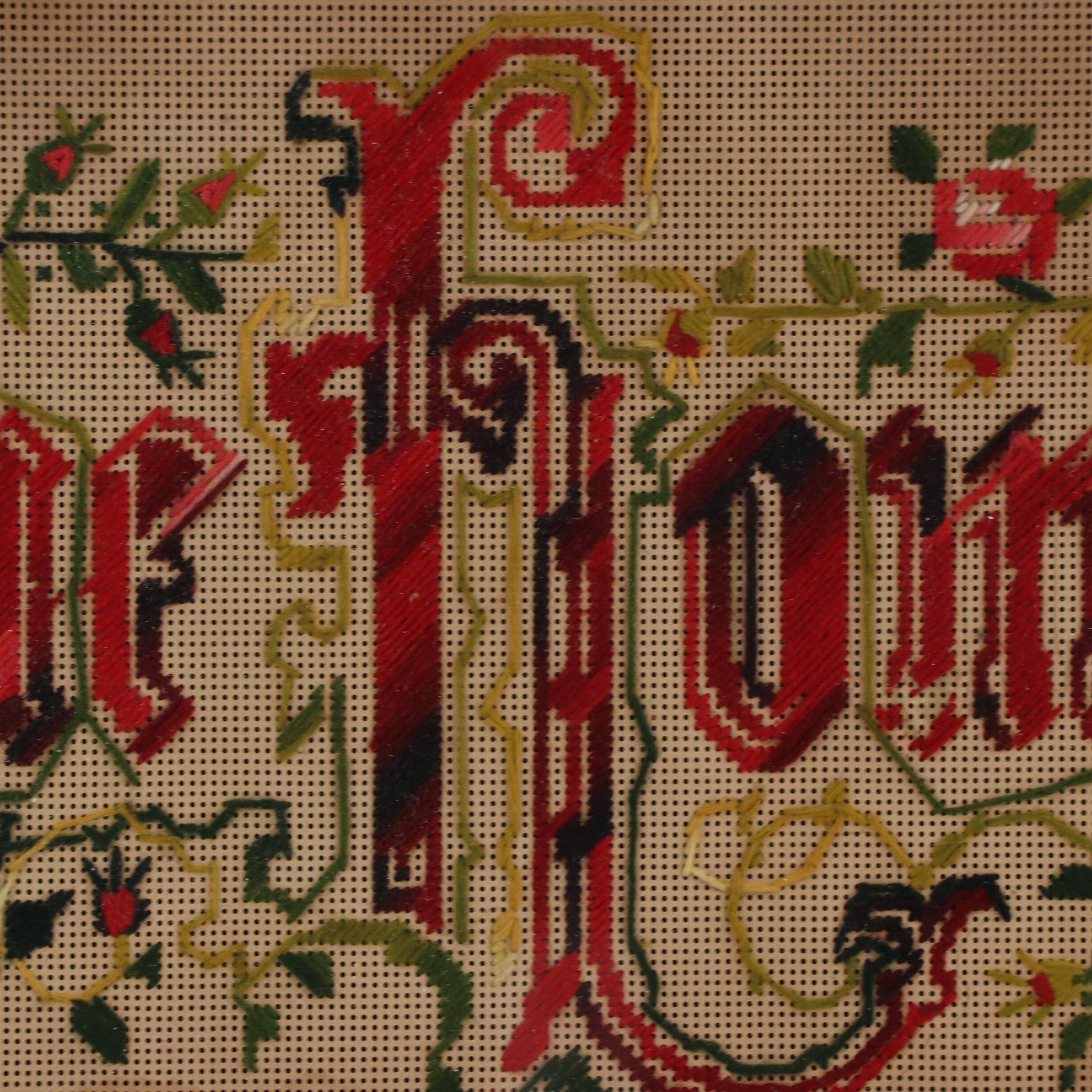 Victorian Embroidery Sampler "Welcome Home," Circa 1900 | EBTH