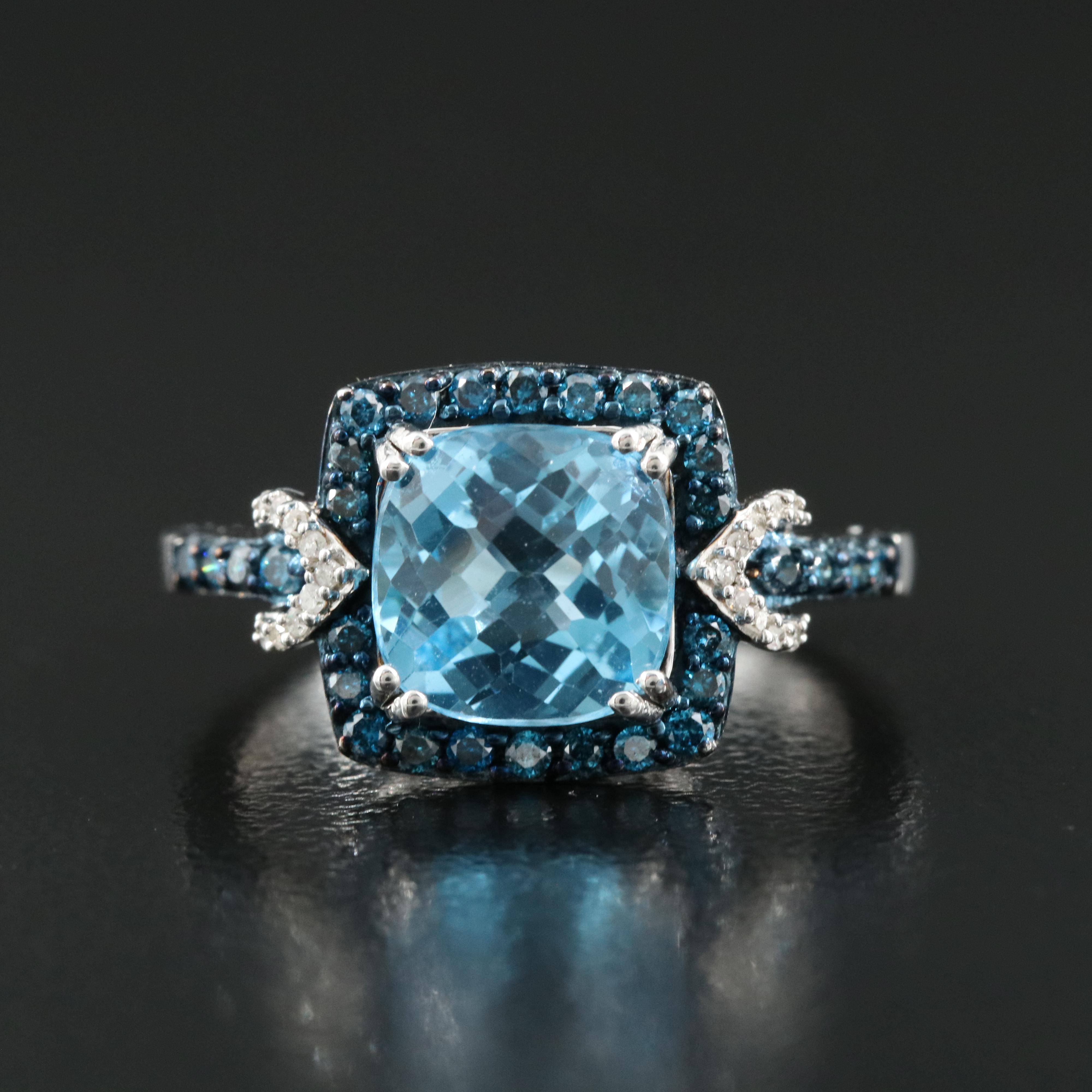 Sterling Topaz and 0.28 CTW Lab Grown Diamond Ring | EBTH