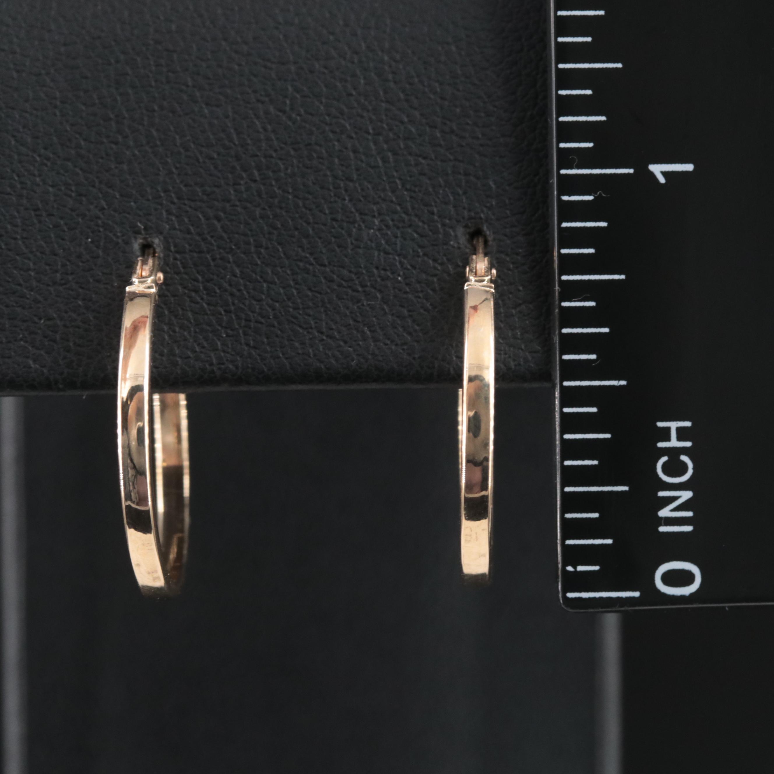 14K Square Edged Hoops | EBTH
