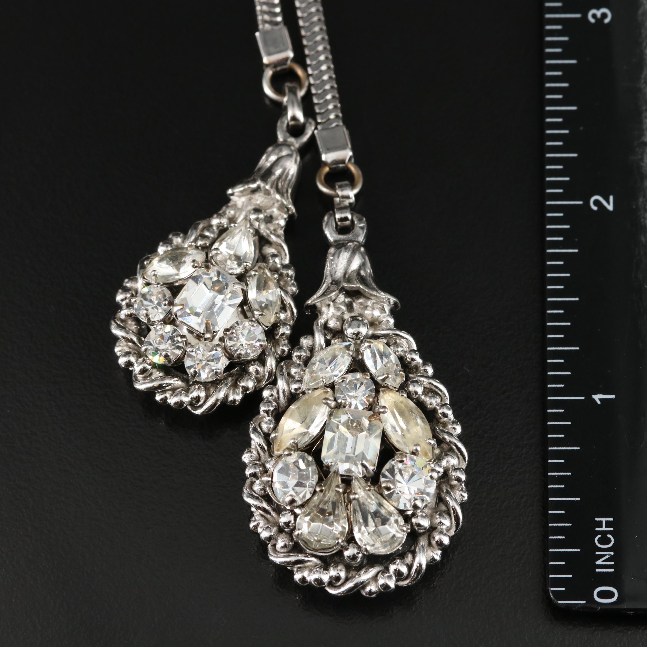 1950s Barclay Rhinestone Negligee Necklace | EBTH