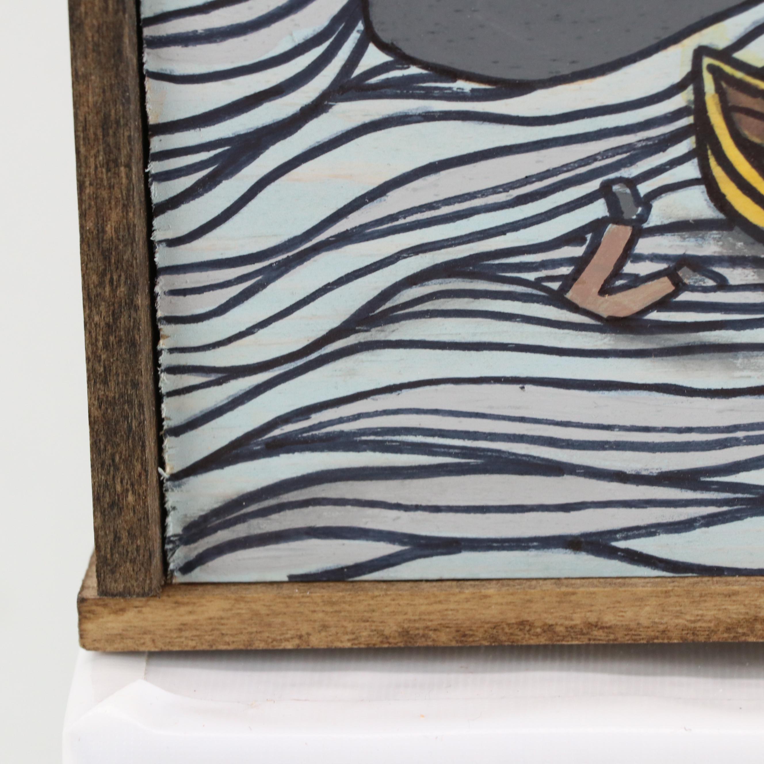 Aaron Wooten Stylized Seascape Acrylic Painting "Overboard," 2024 | EBTH