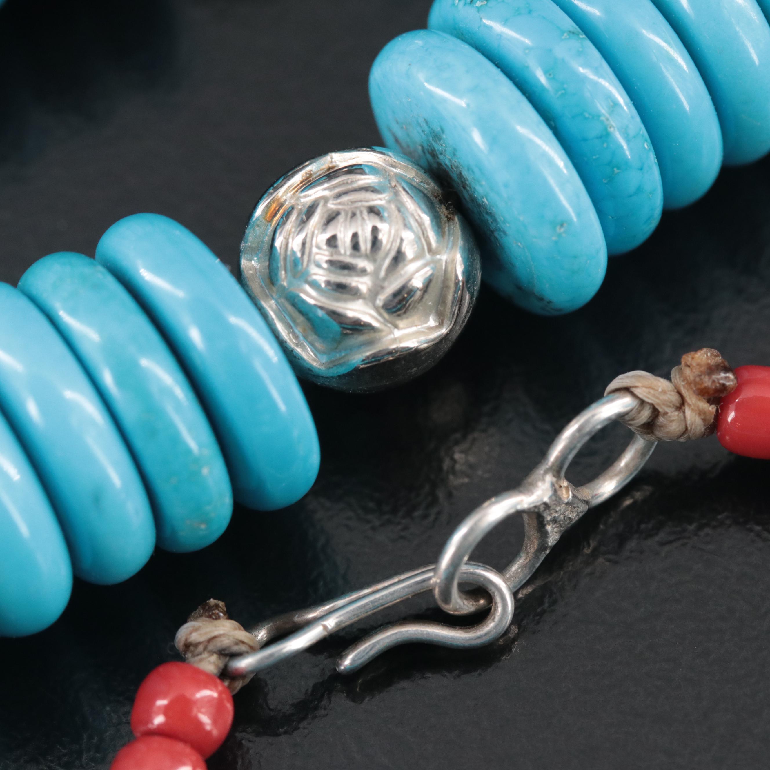 Turquoise, Shell and Coral Necklace | EBTH