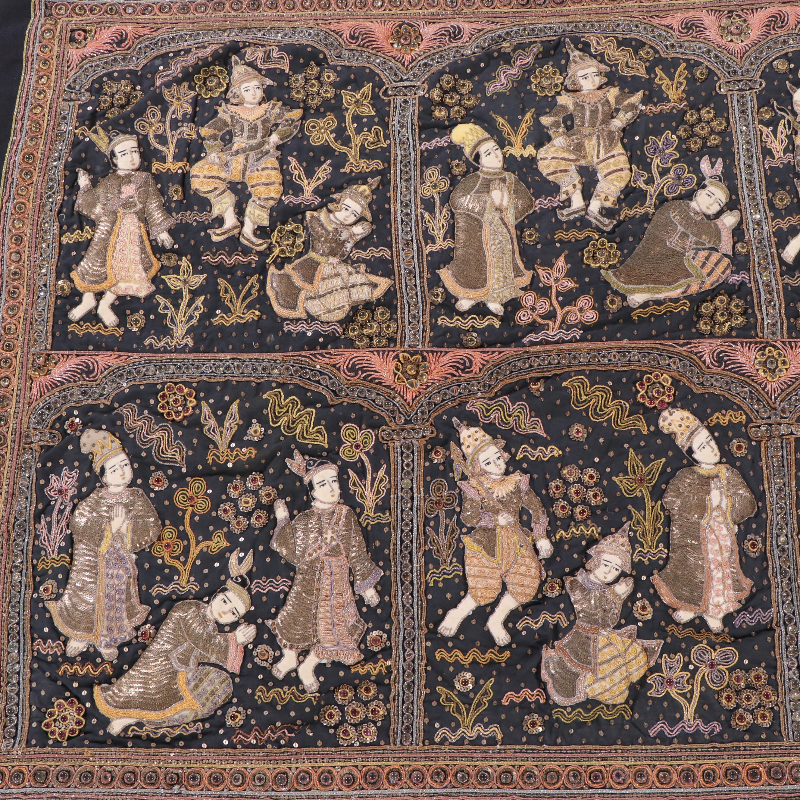 Burmese Handmade Embroidered Kalaga Wall Hanging | EBTH