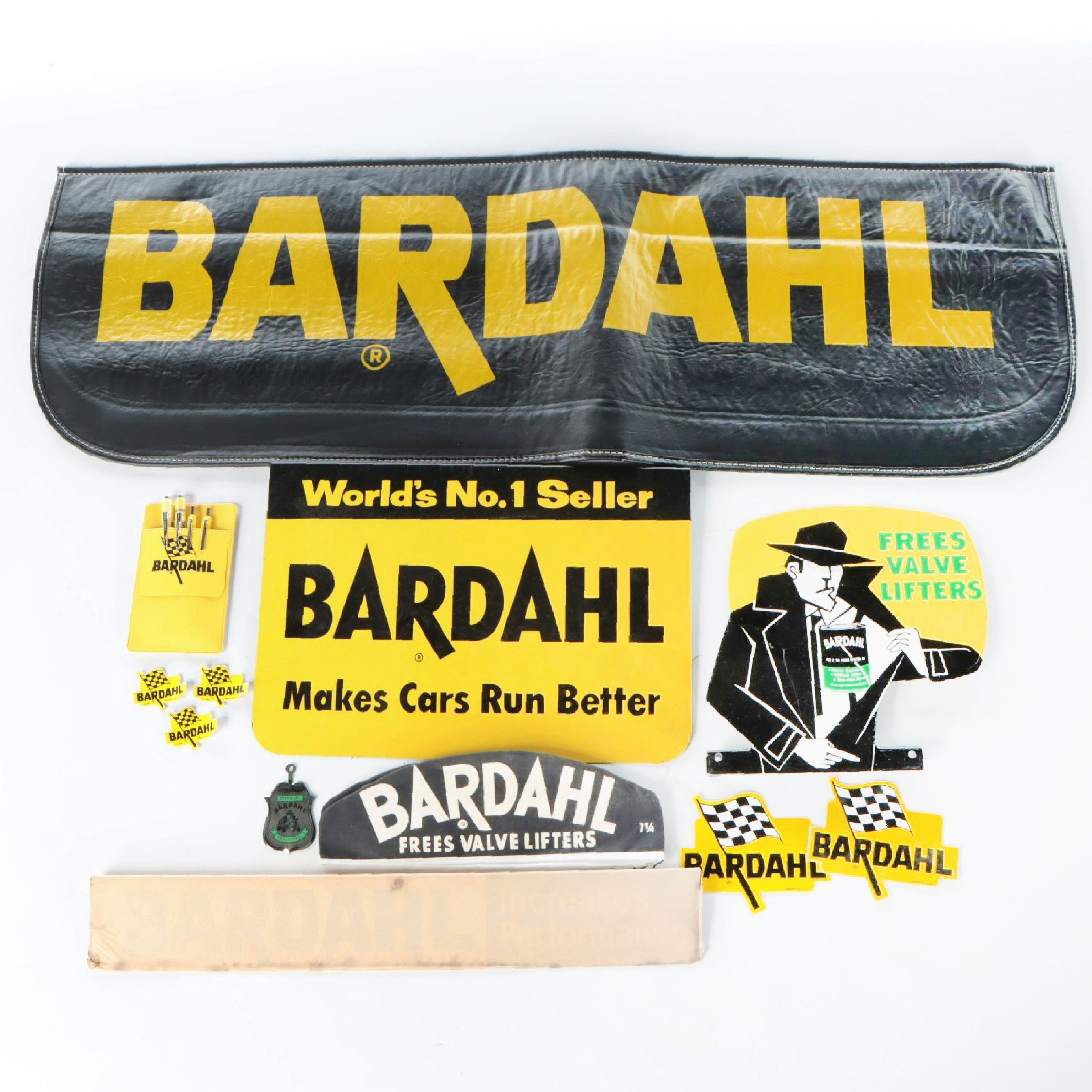 Bardahl Advertising Display Signs, Decals, Hats and More, Mid-20th ...