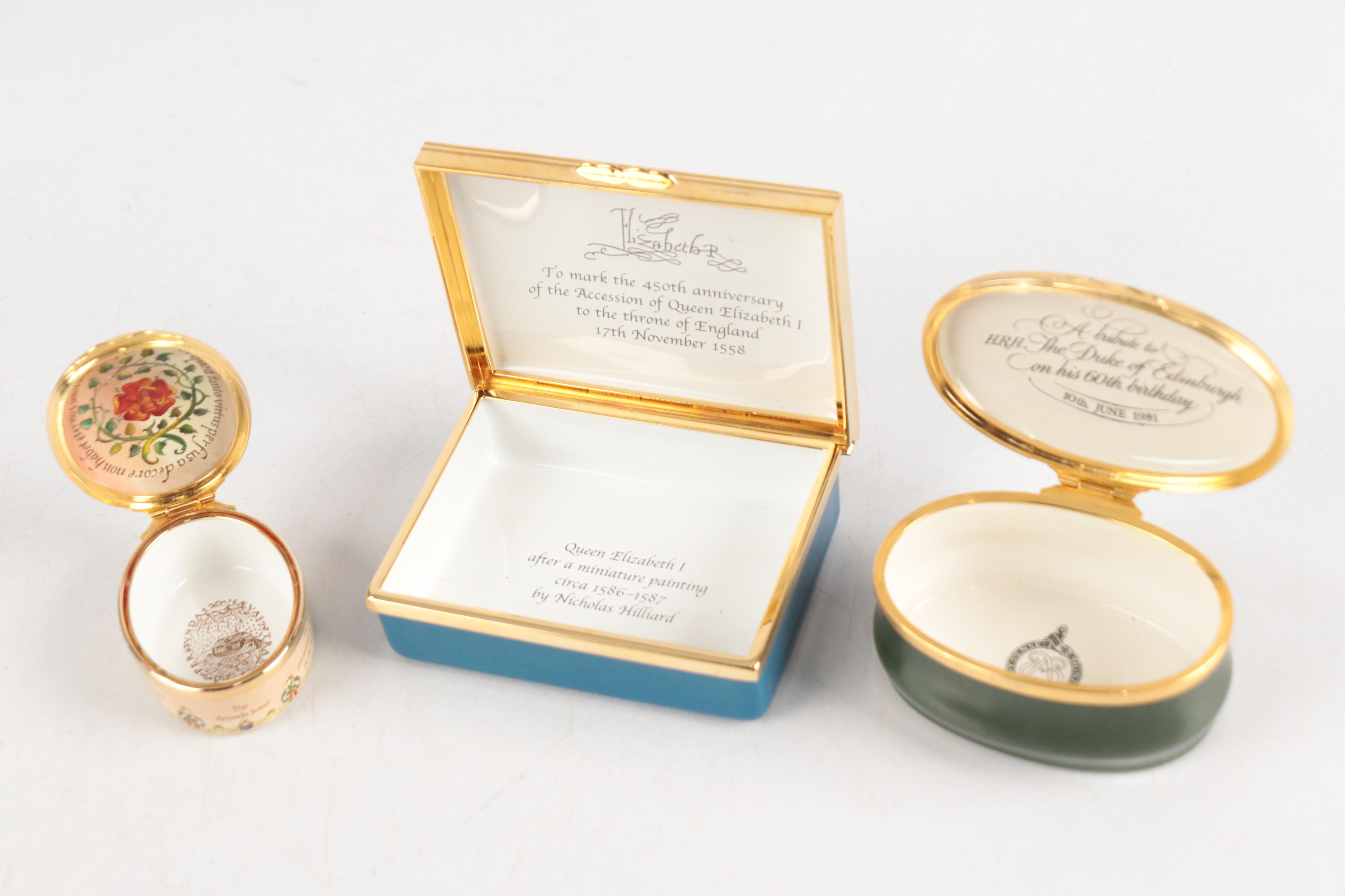 Halcyon Days Enamel Boxes Featuring Monarchs and English Themes ...