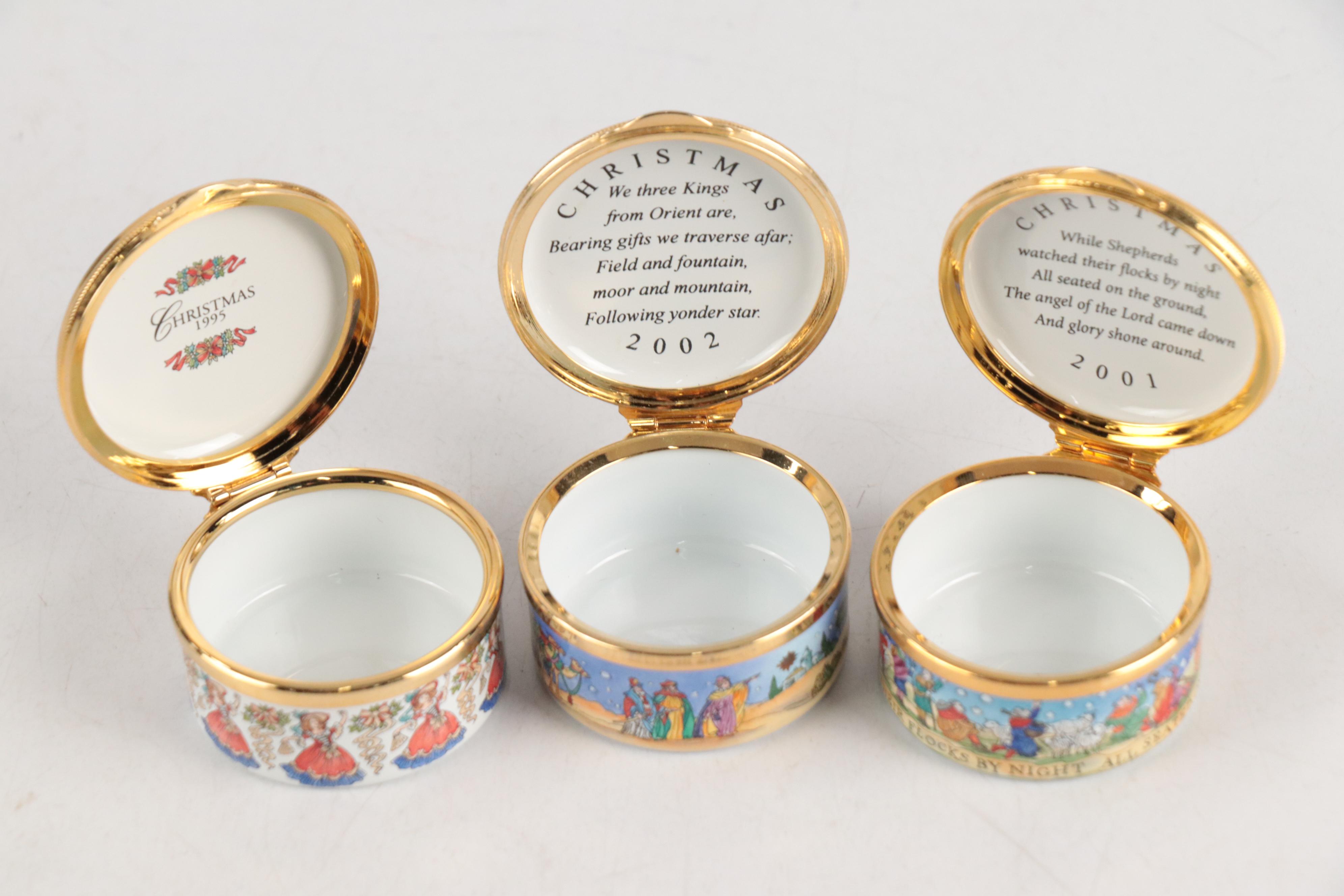 Staffordshire Enamel Boxes Featuring Holiday Themes | Everything But ...