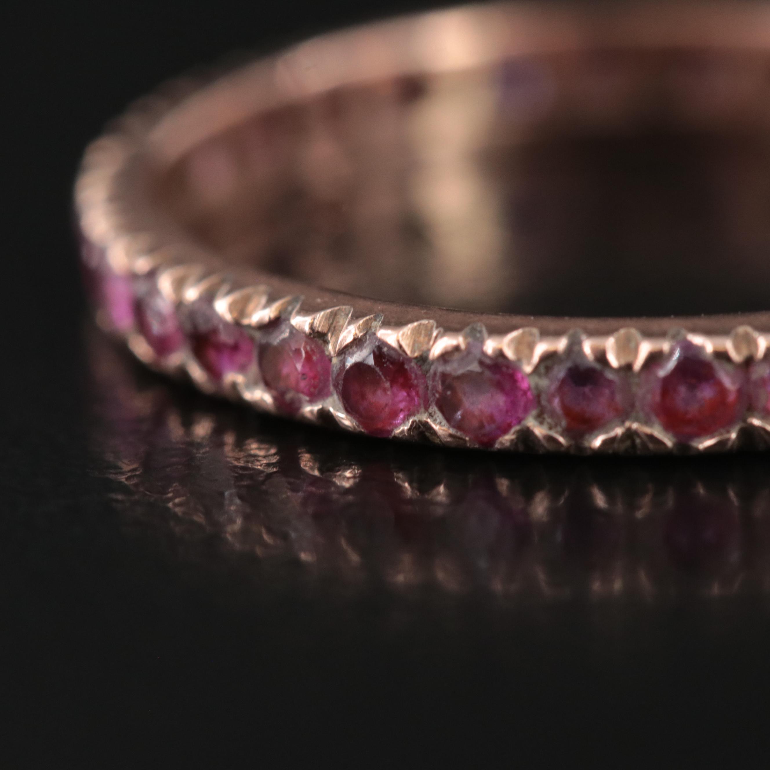 14K Rose Gold Ruby Eternity Band | EBTH
