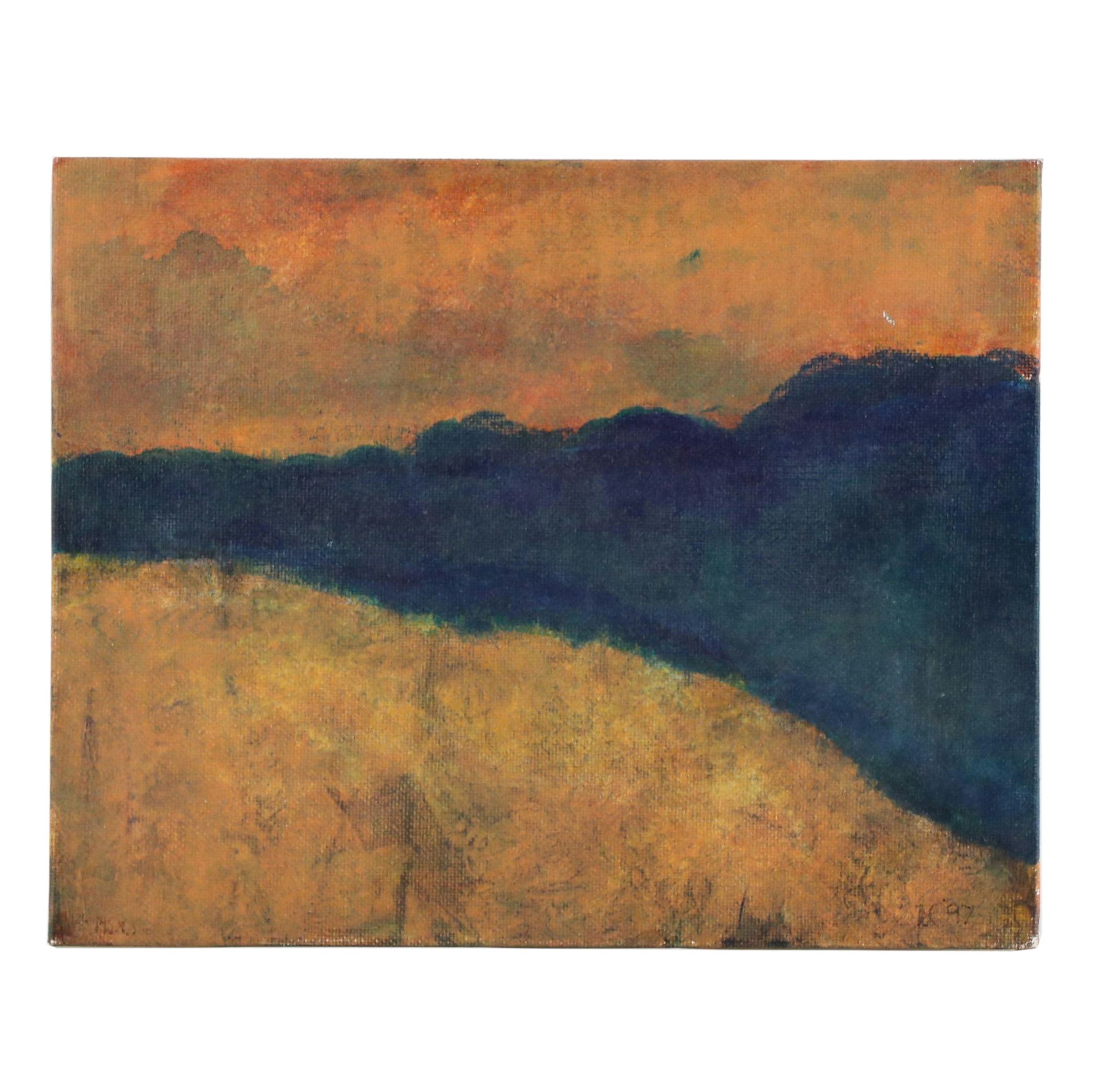 David Culver Landscape Acrylic Painting "Tree Line," 1997 | EBTH