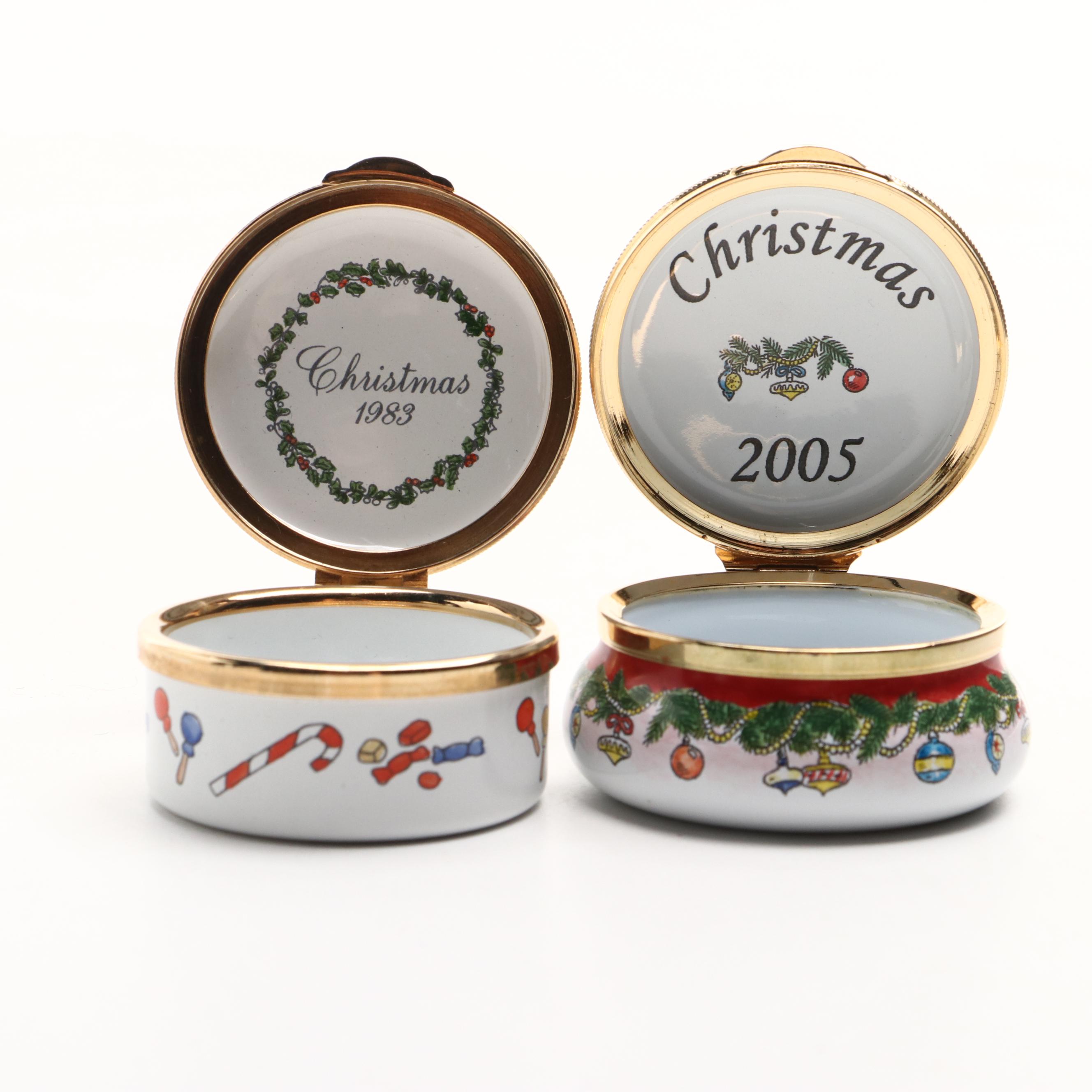 Crummles and Staffordshire Enamel Boxes Featuring Holiday Themes ...