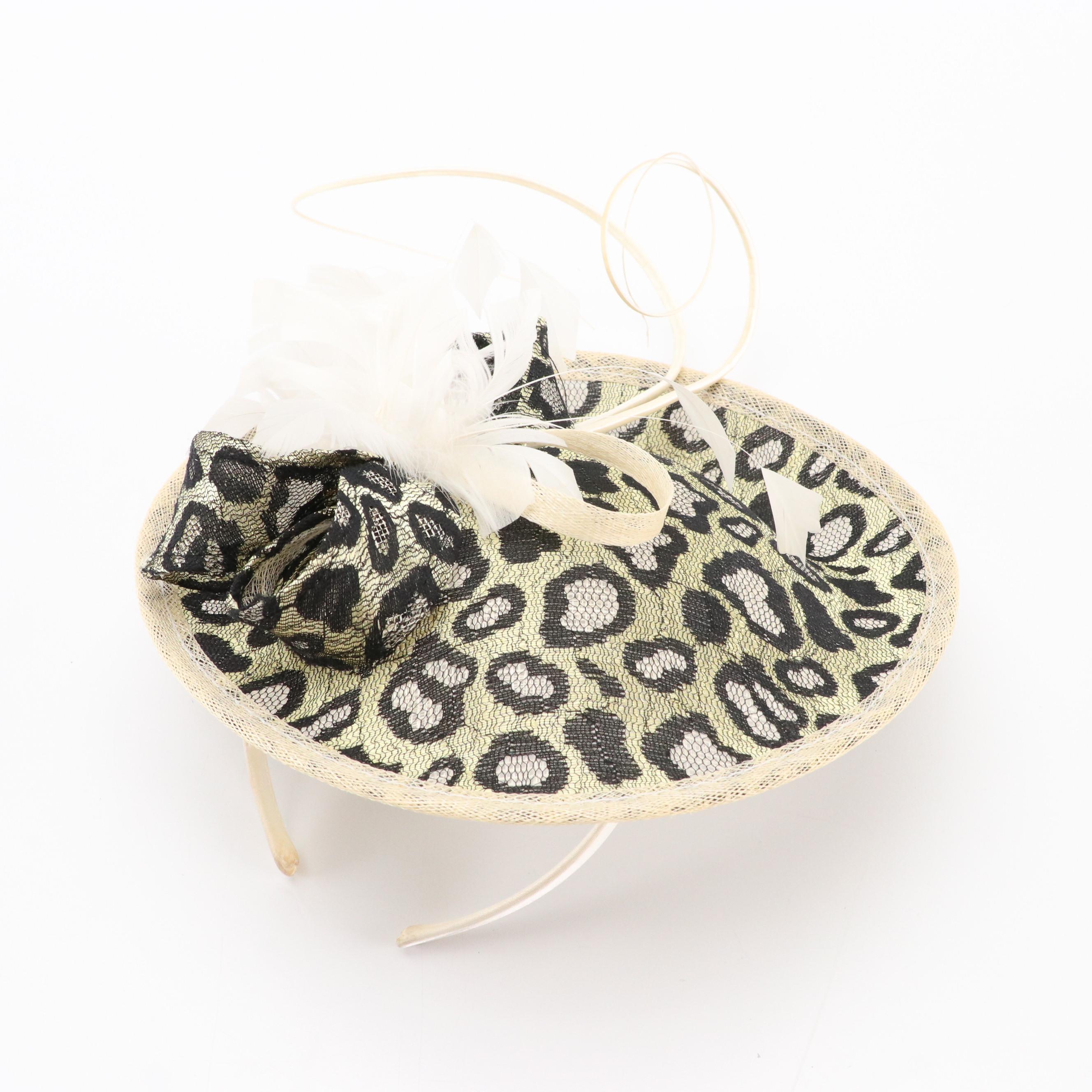 Feathered Leopard Derby Hat Fascinator Headband | EBTH