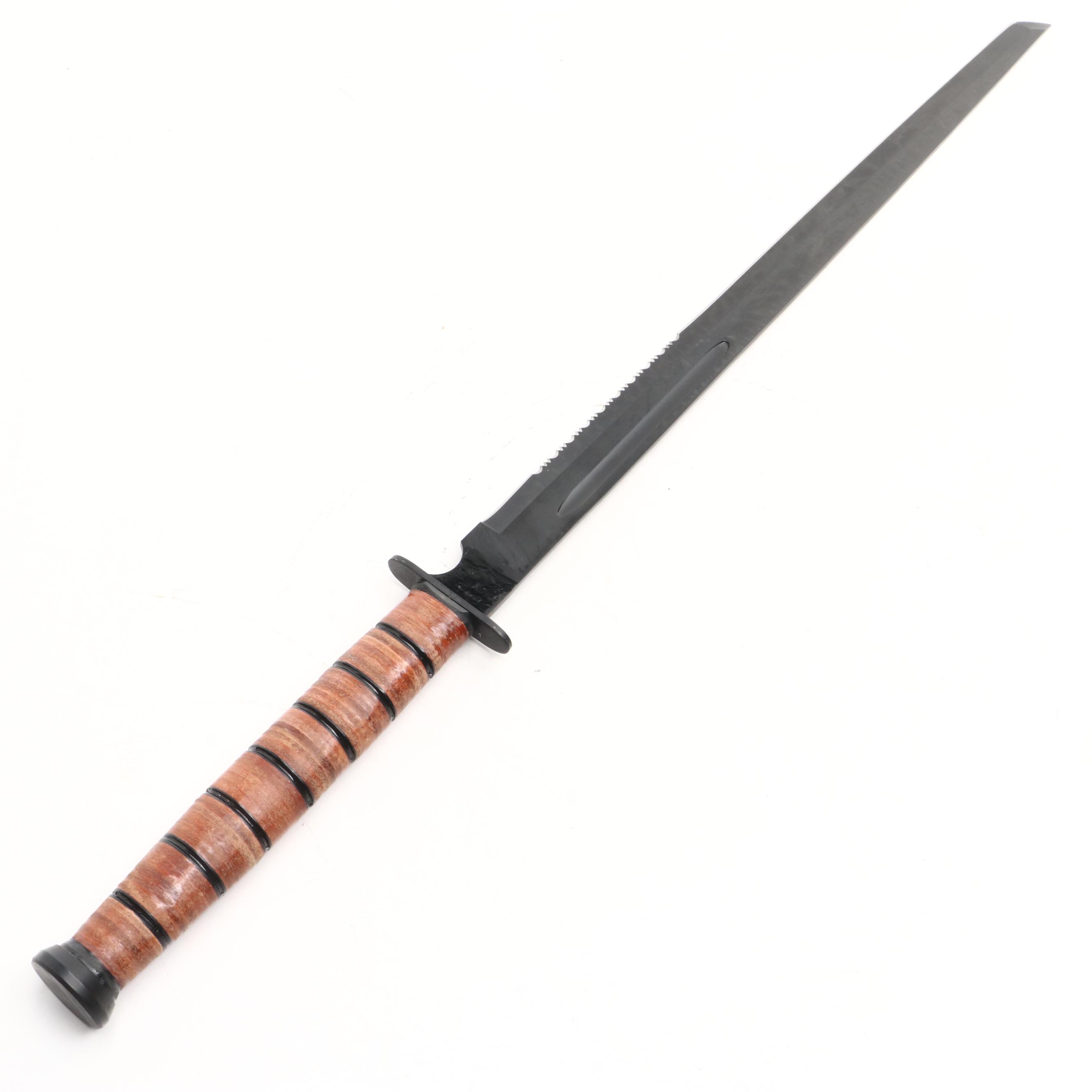 Snake Eye Stacked Leather Handled Combat Marine Fighter Sword with ...