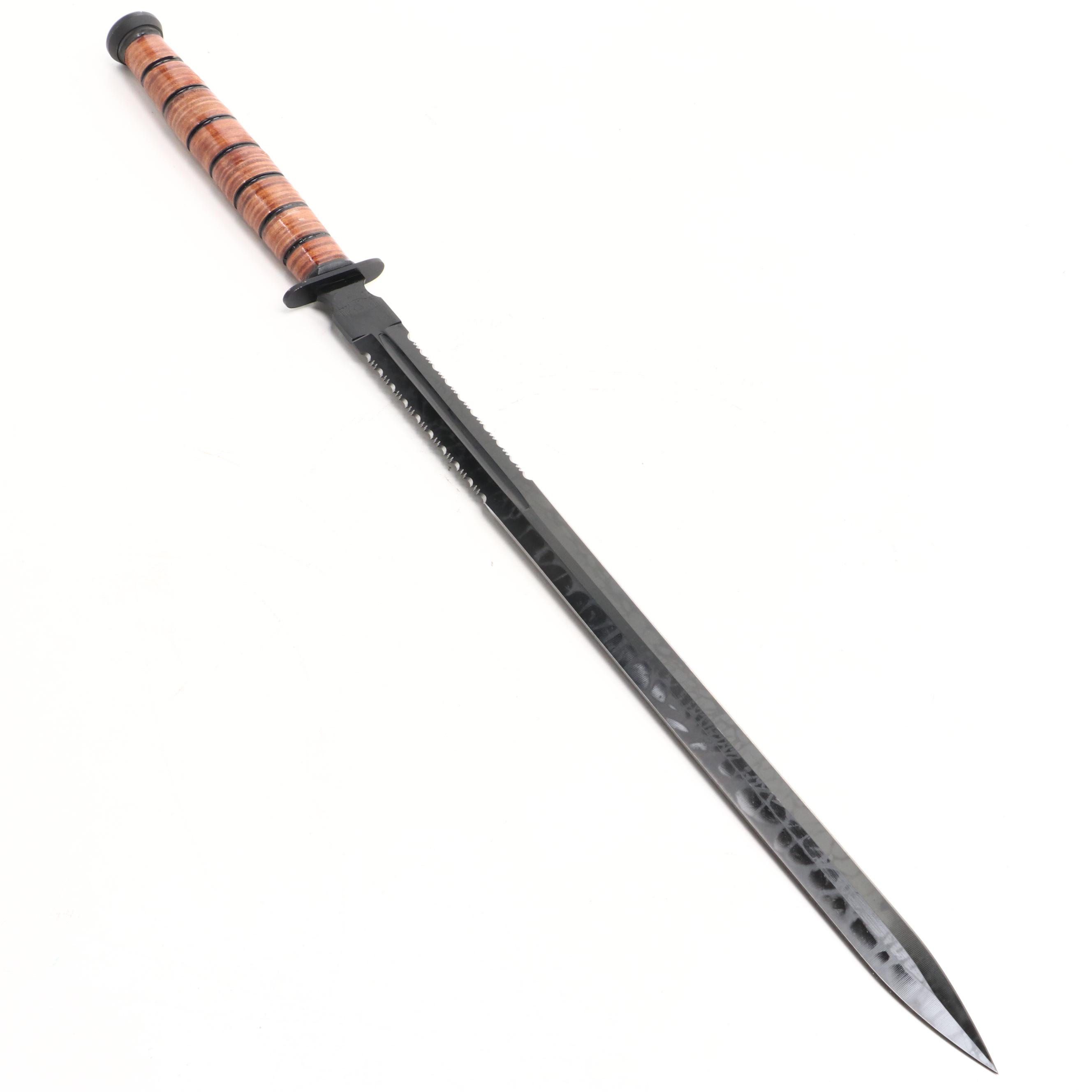 Snake Eye Stacked Leather Handled Combat Marine Fighter Sword with ...