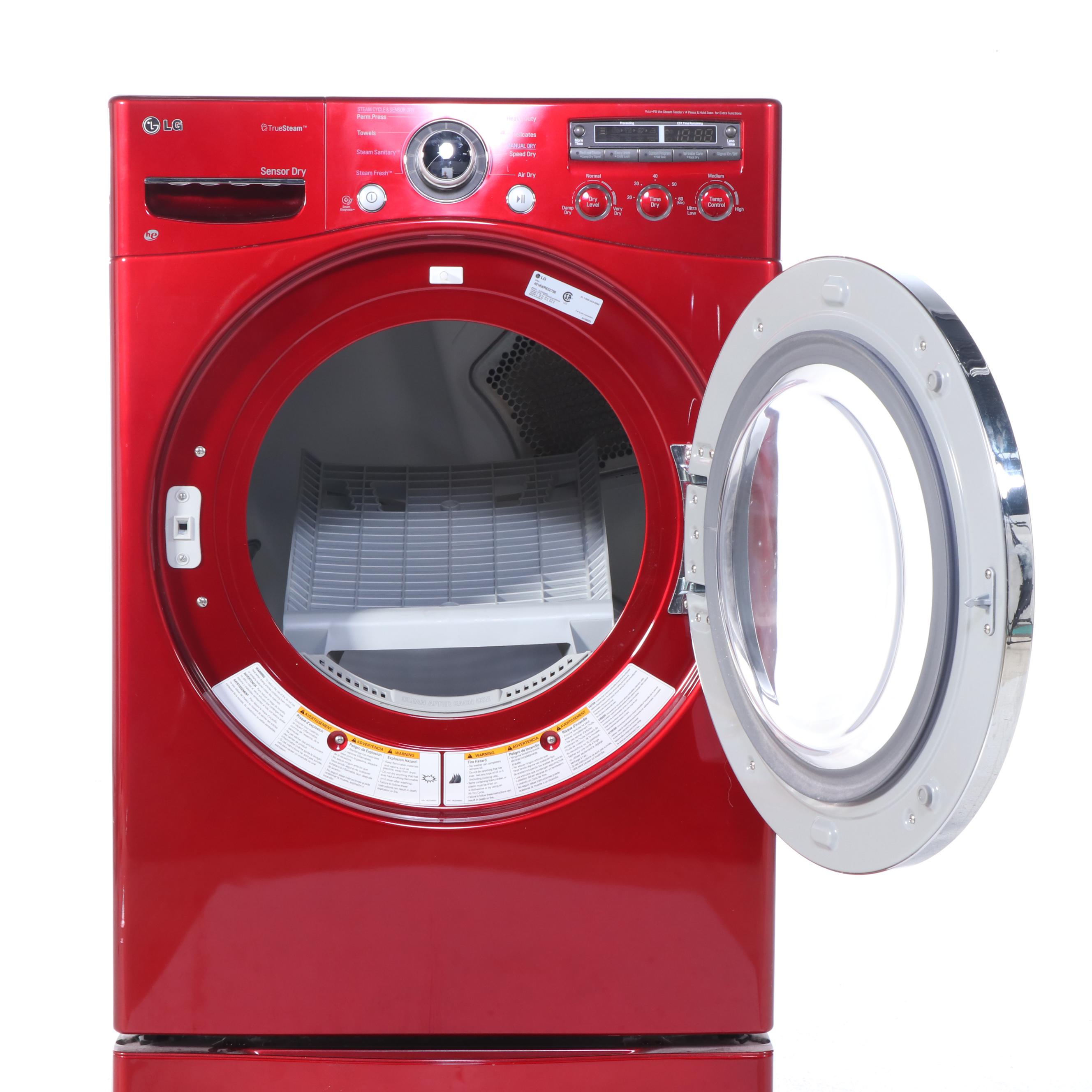 LG 7.3 Cu. Ft. Red Ultra Large Capacity SteamDryer™ with Sensor Dry and ...