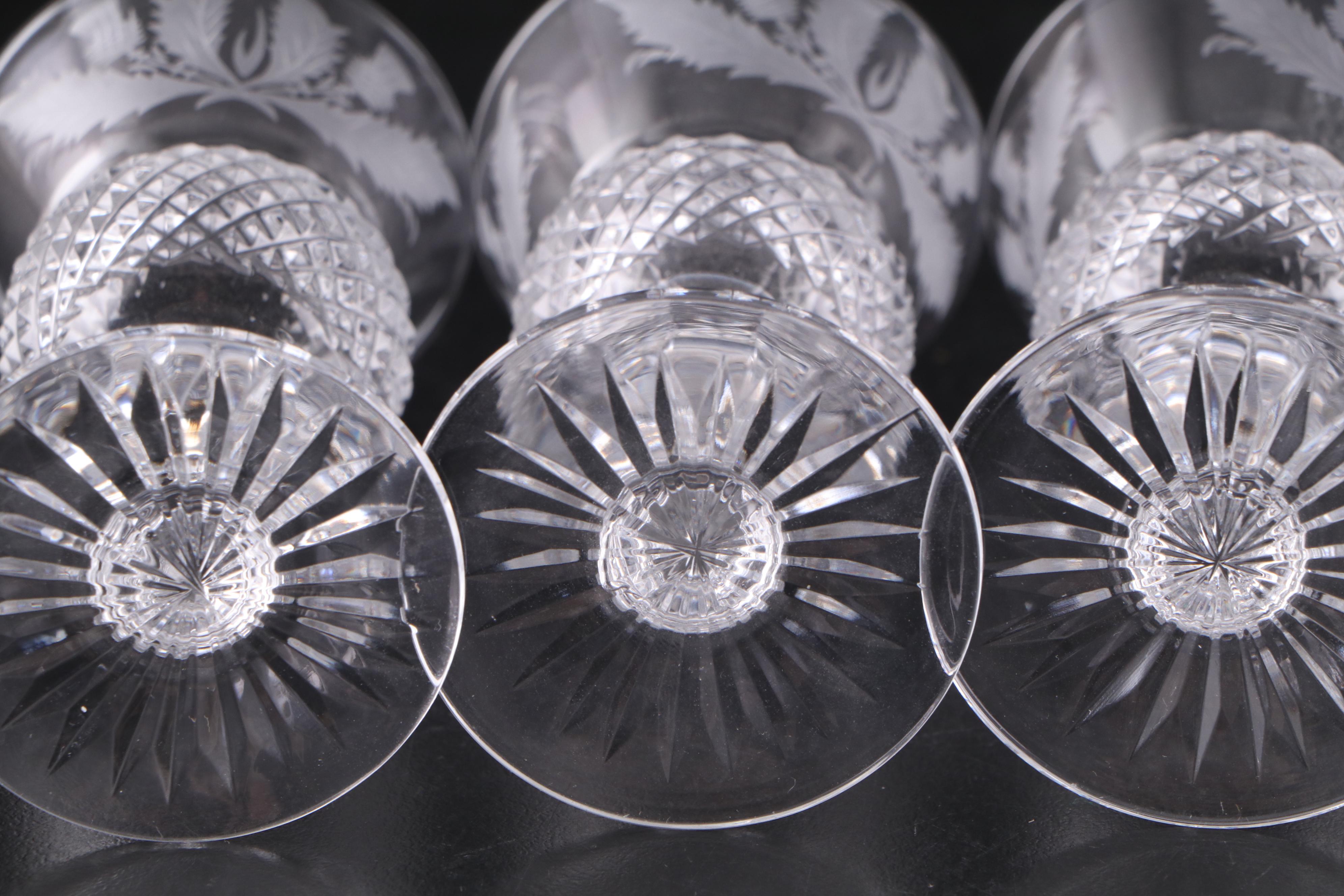 Edinburgh "Thistle" Crystal Decanter and Cordials with Other Old ...