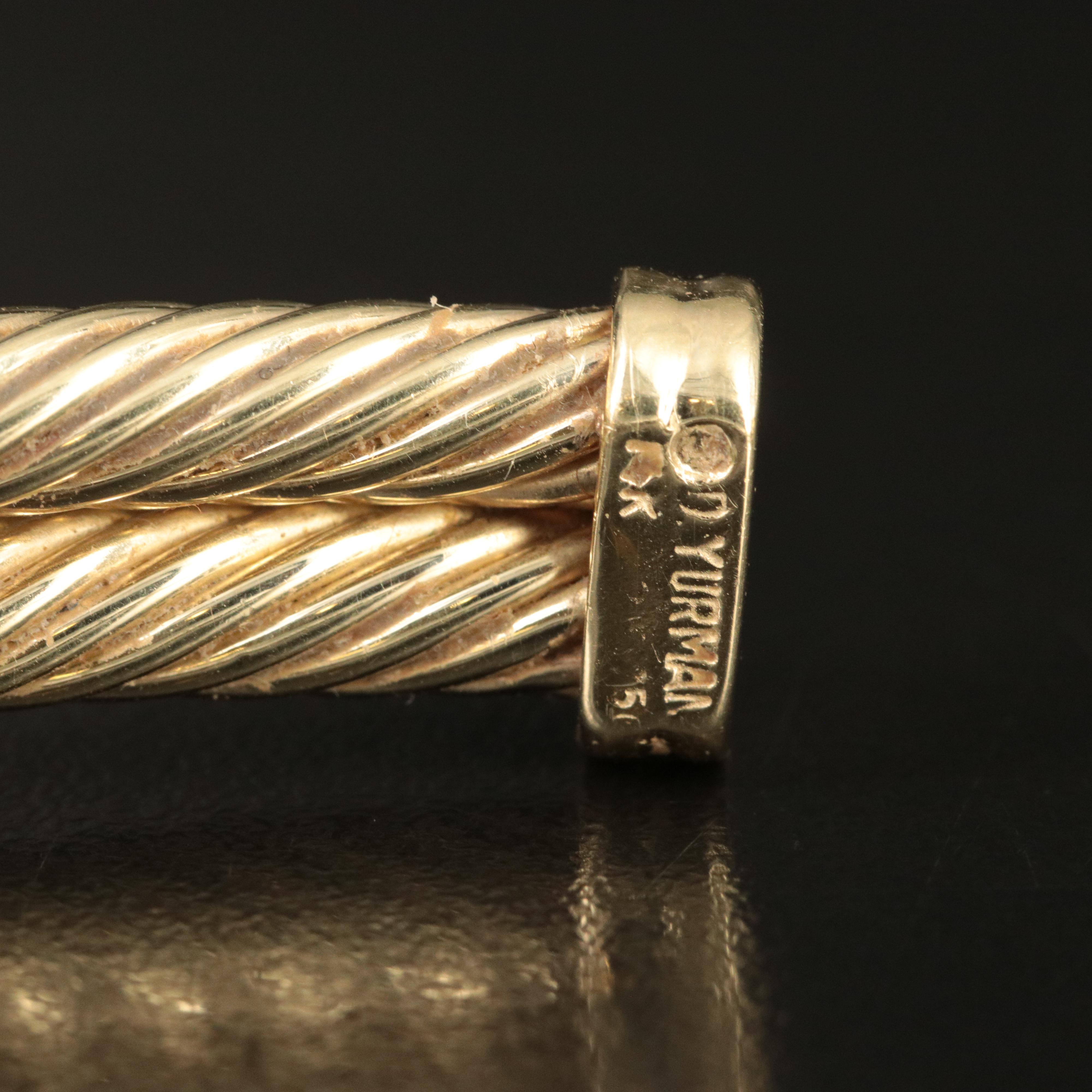 David Yurman 14K 'X' Station Double Cable Collar | EBTH