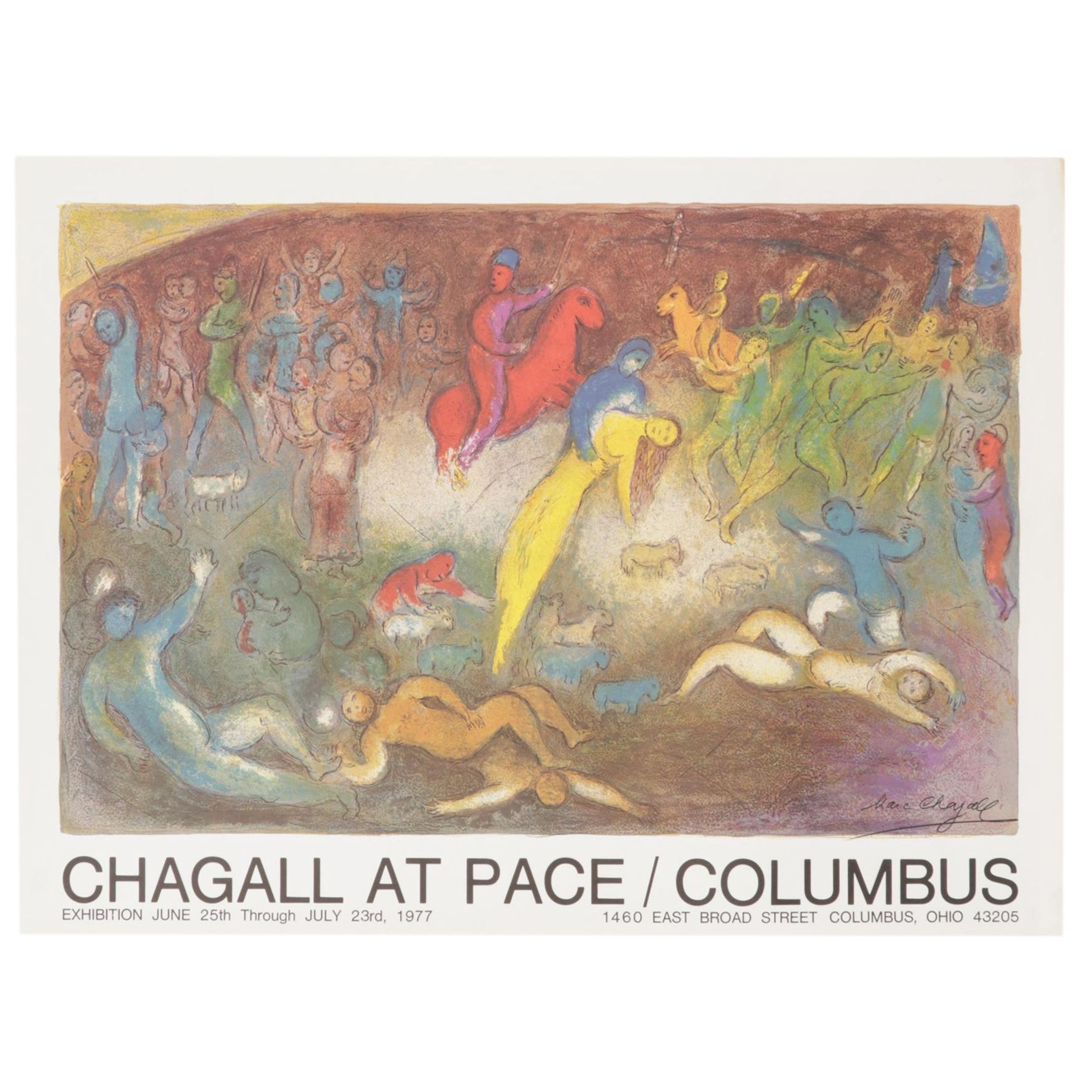 Marc Chagall Offset Lithograph Exhibition Poster For Pace Gallery ...